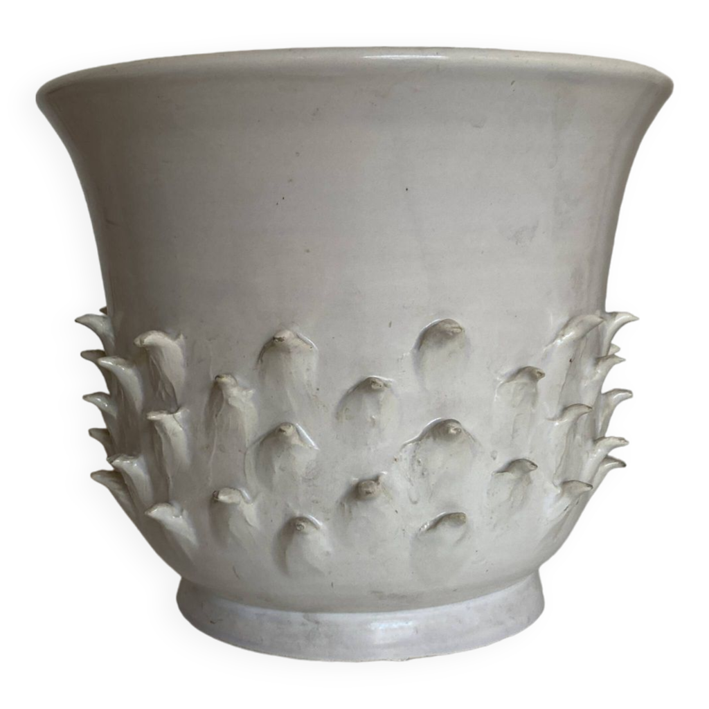 Céramique de Jean Roger cache pot XL série Oursin 1960 | Selency