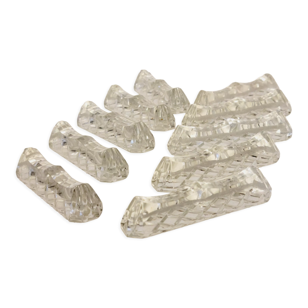 10 repose couteaux en cristal à croisillons | Selency