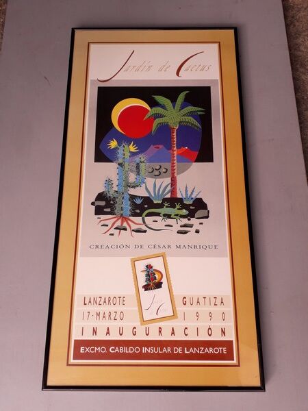 Affiche poster - Cesar Manrique - Lanzarote - 1990 - inauguration | Selency