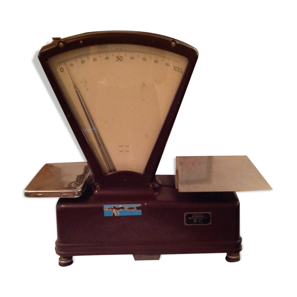Balance de "La Poste" en bakélite marron, années 50 | Selency