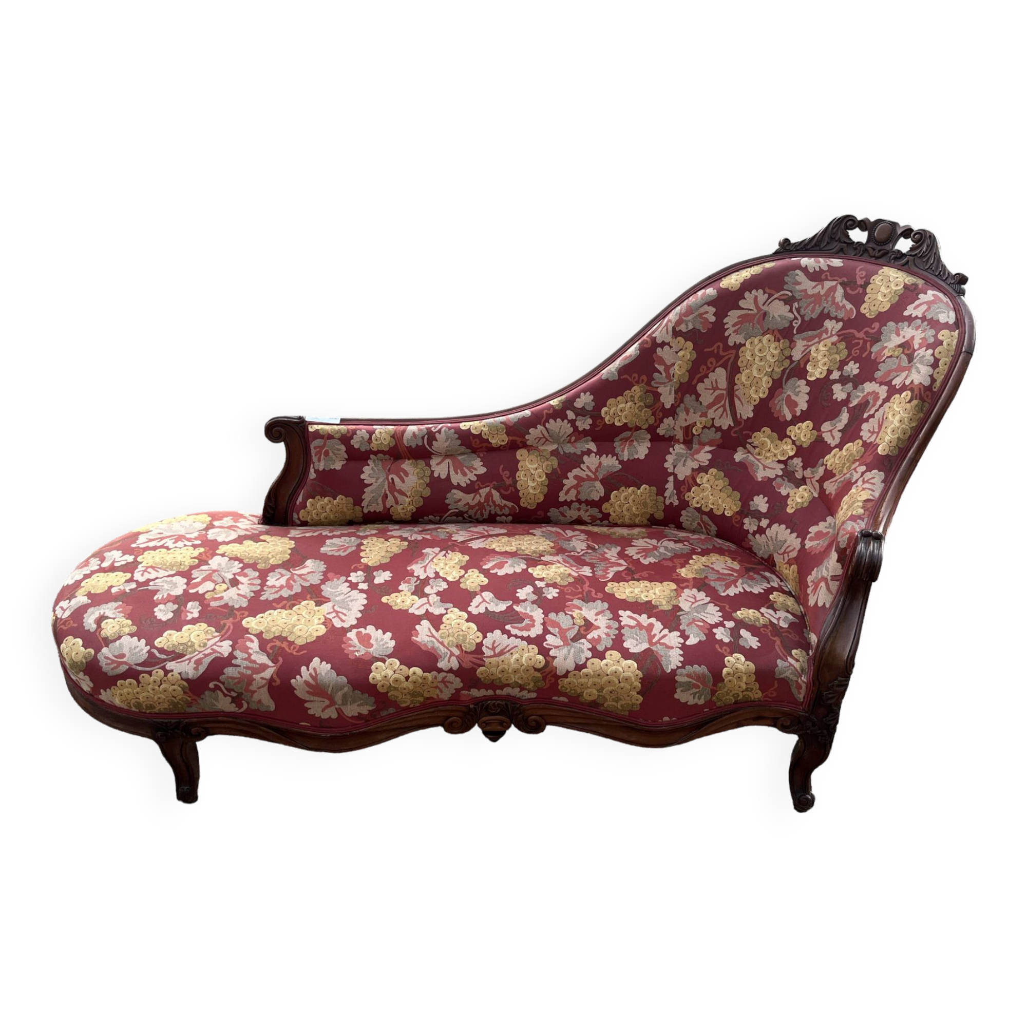 Méridienne style Louis XV tissus grappe raisin | Selency
