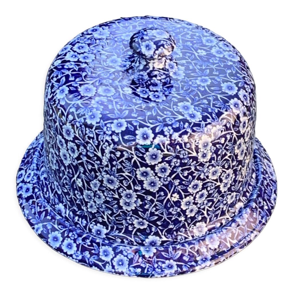 Cloche et plat à gateaux signées Burleigh modèle Calico Staffordshire ...