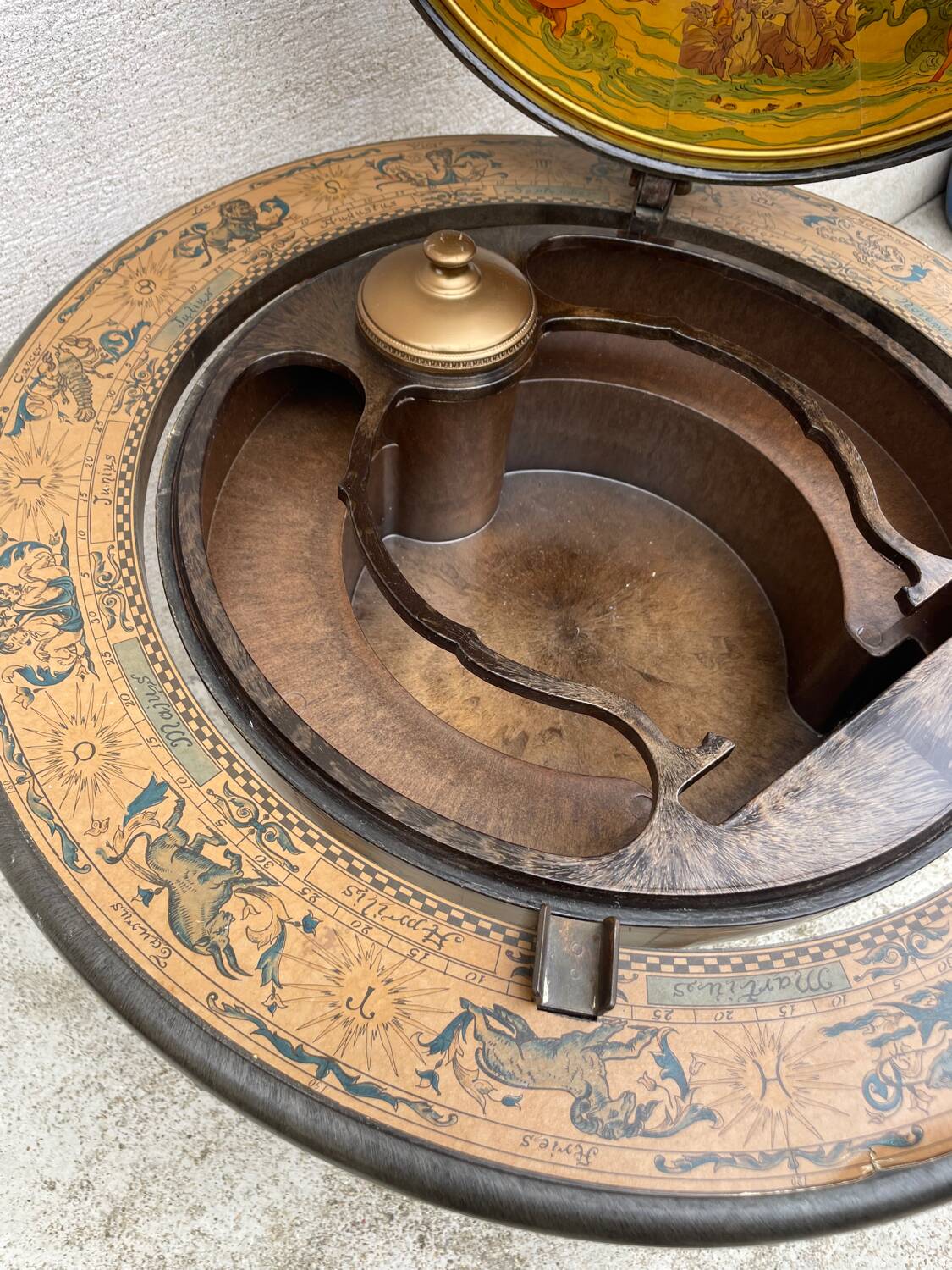 Bar globe terrestre mappemonde vintage années 50 | Selency