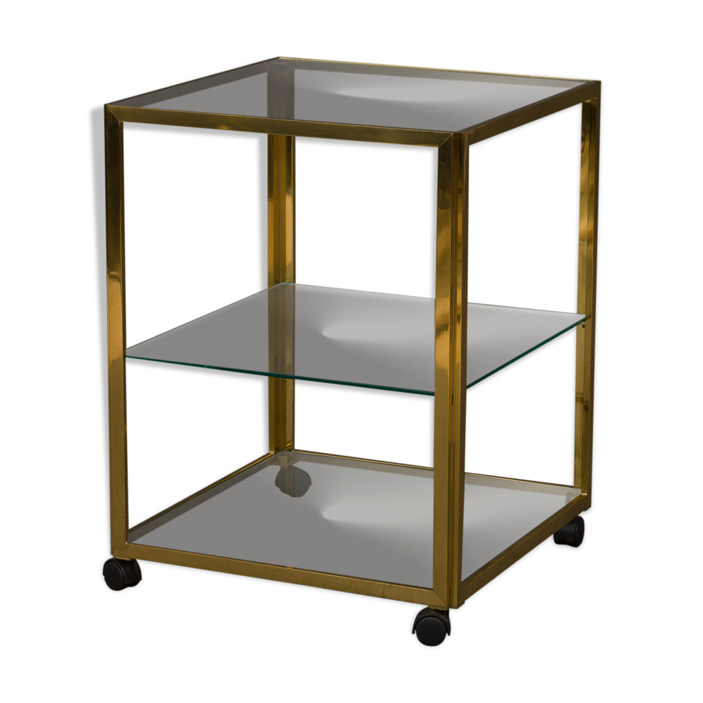 Desserte laiton italienne avec 3 tablettes | Selency