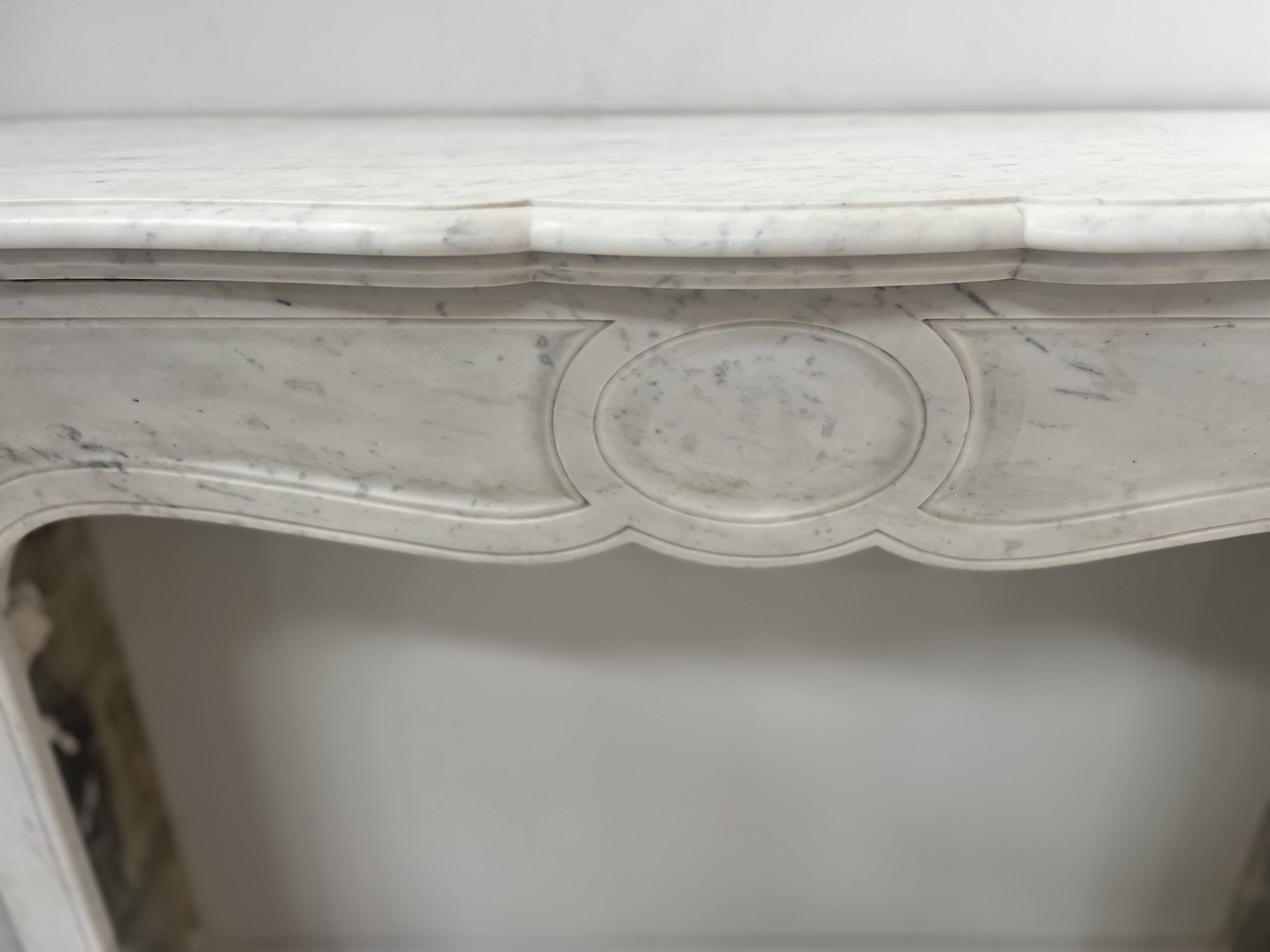 Cheminée de style Louis XV Model Pompadour Marbre blanc de Carrare XX ...