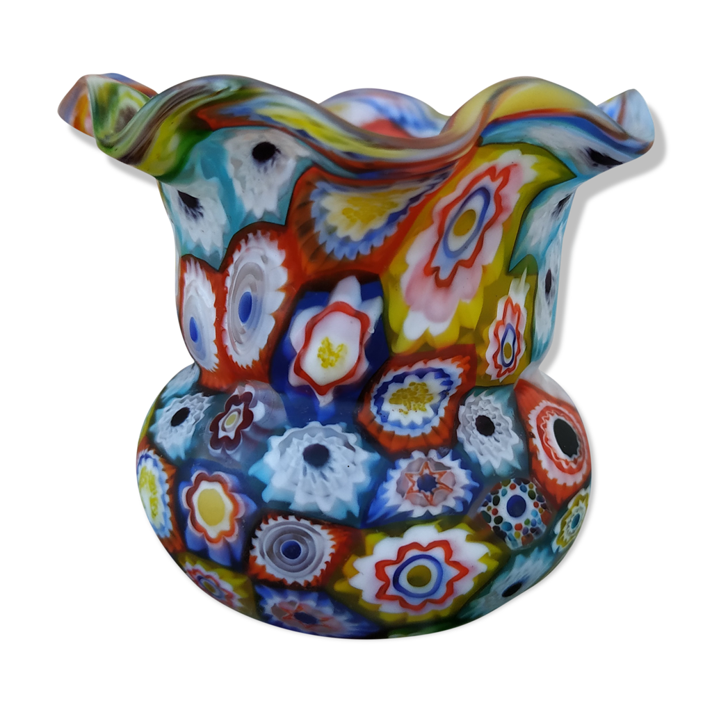 Vase millefiori en provenance de Murano | Selency