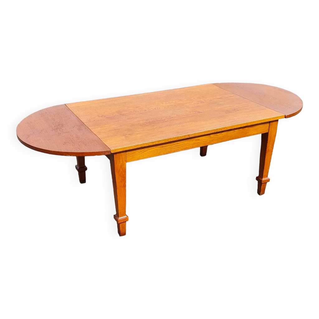 Table de réfectoire à rabats en chêne massif | Selency