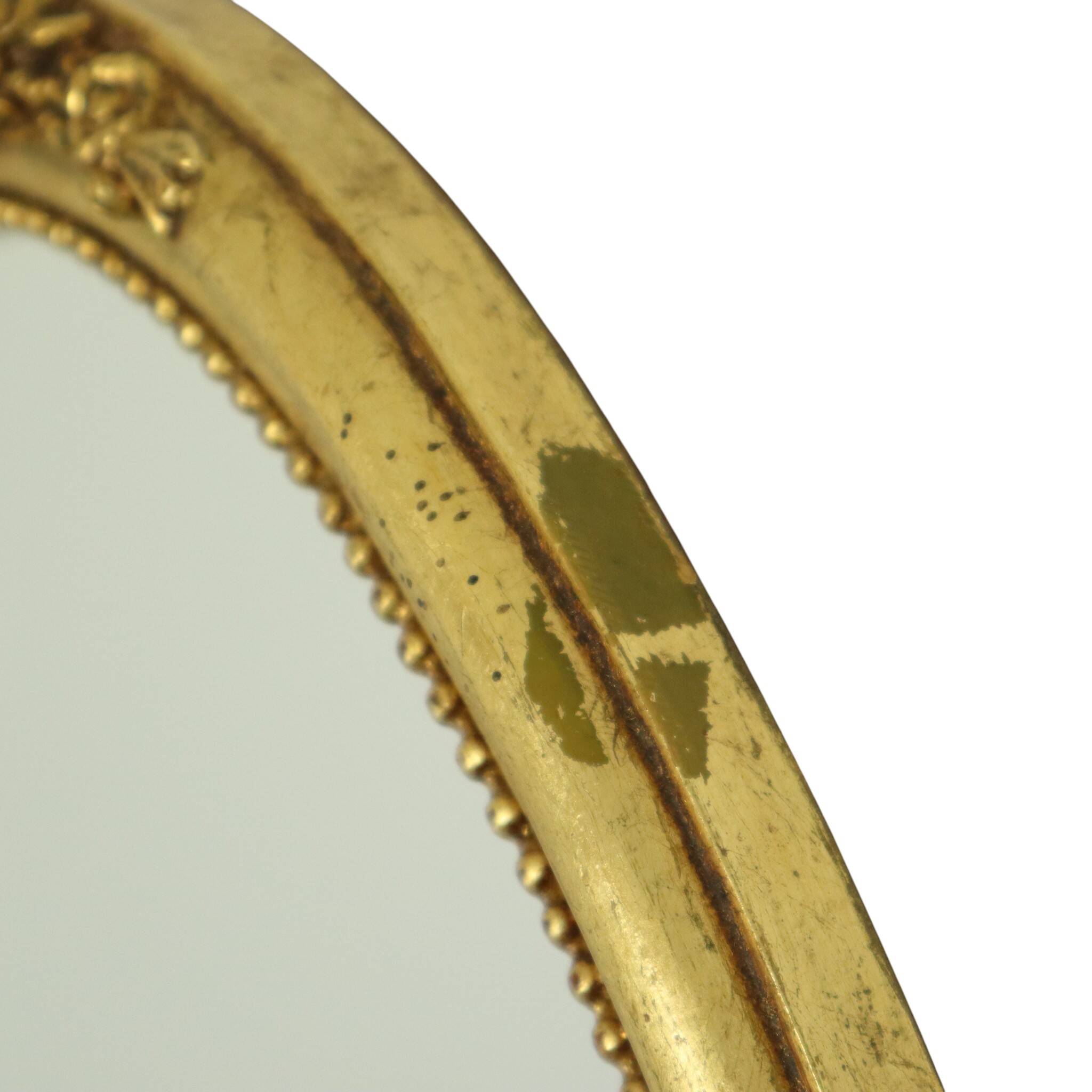 Miroir ovale doré de style Hollywood Regency Deknudt Classic | Selency