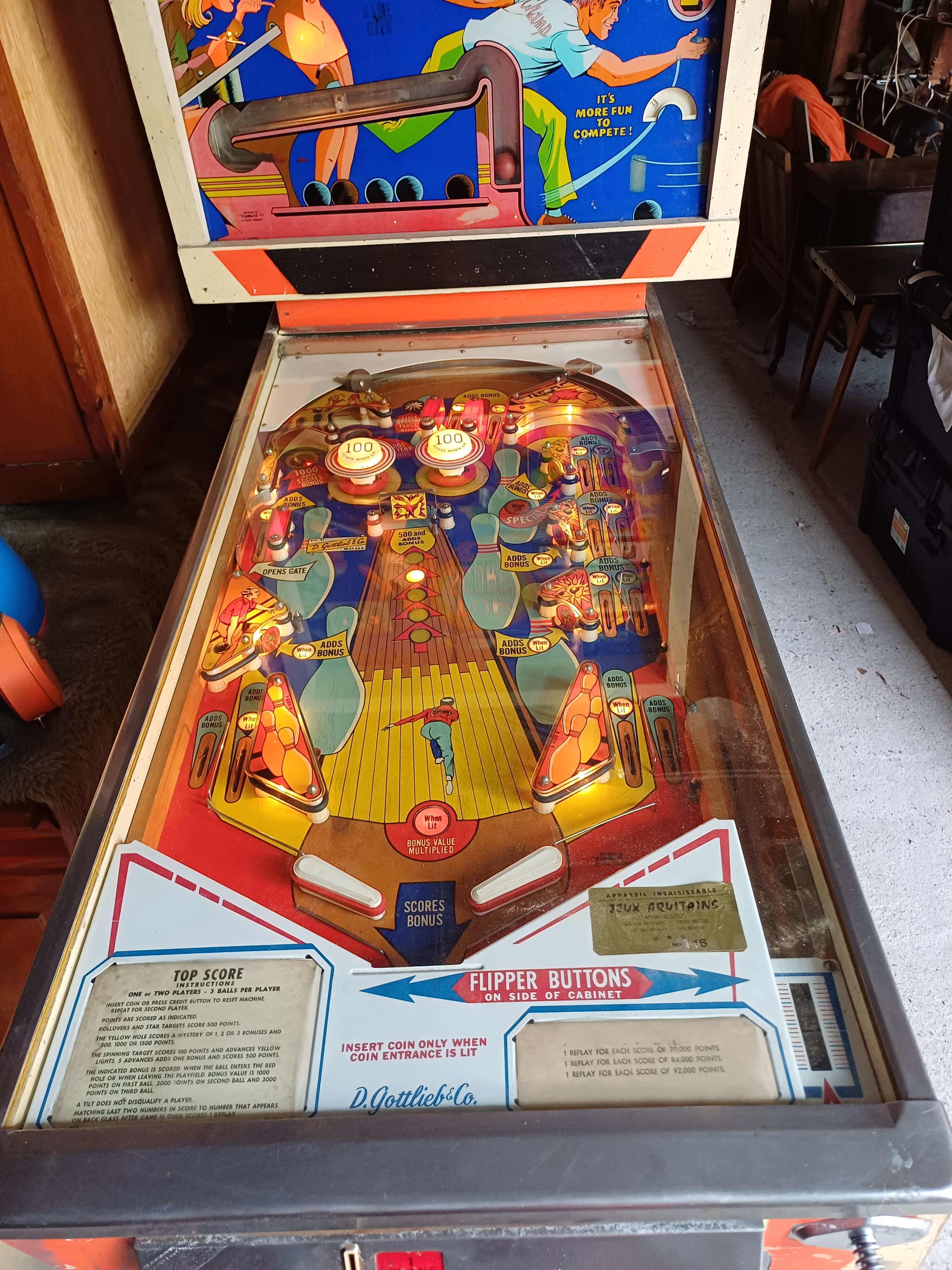 Flipper Gottlieb Top Score 1975 | Selency