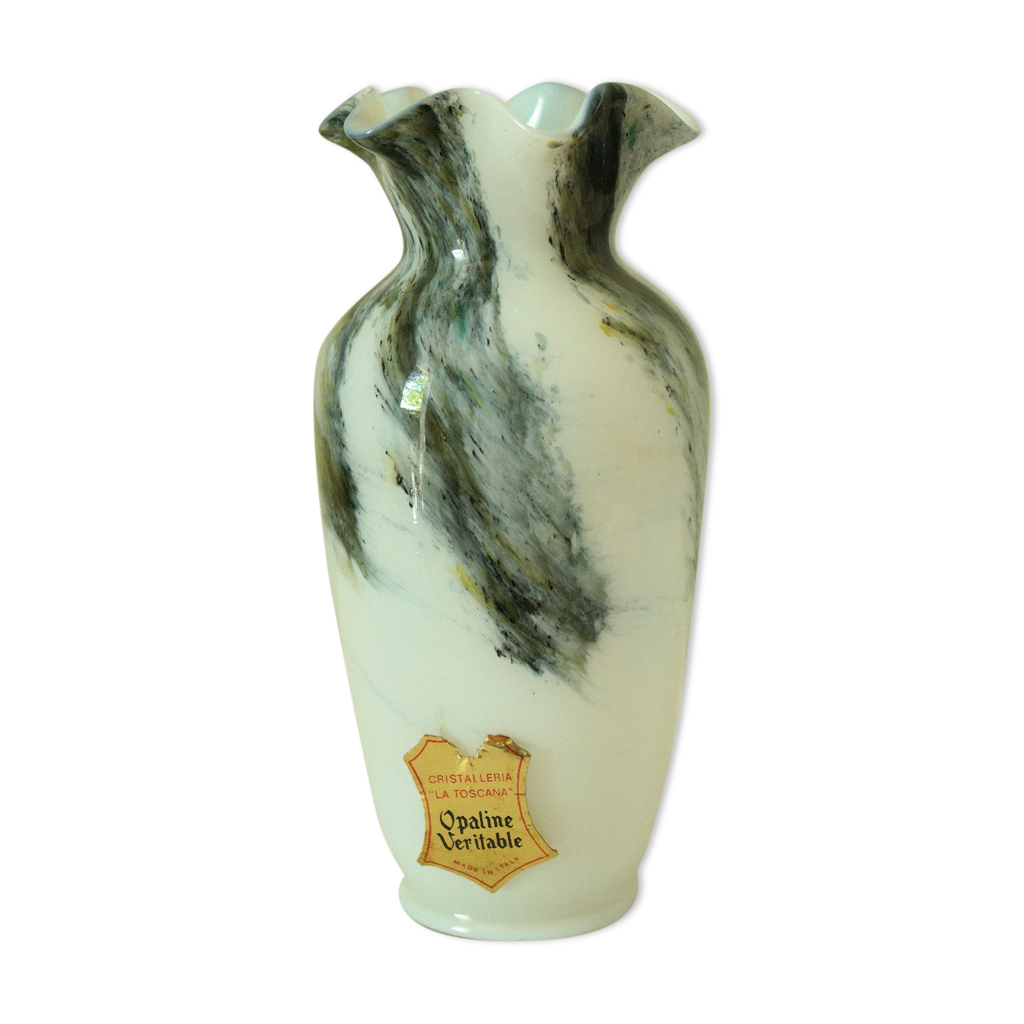Vase vintage Opaline véritable de la Cristallerie Toscane Italie | Selency