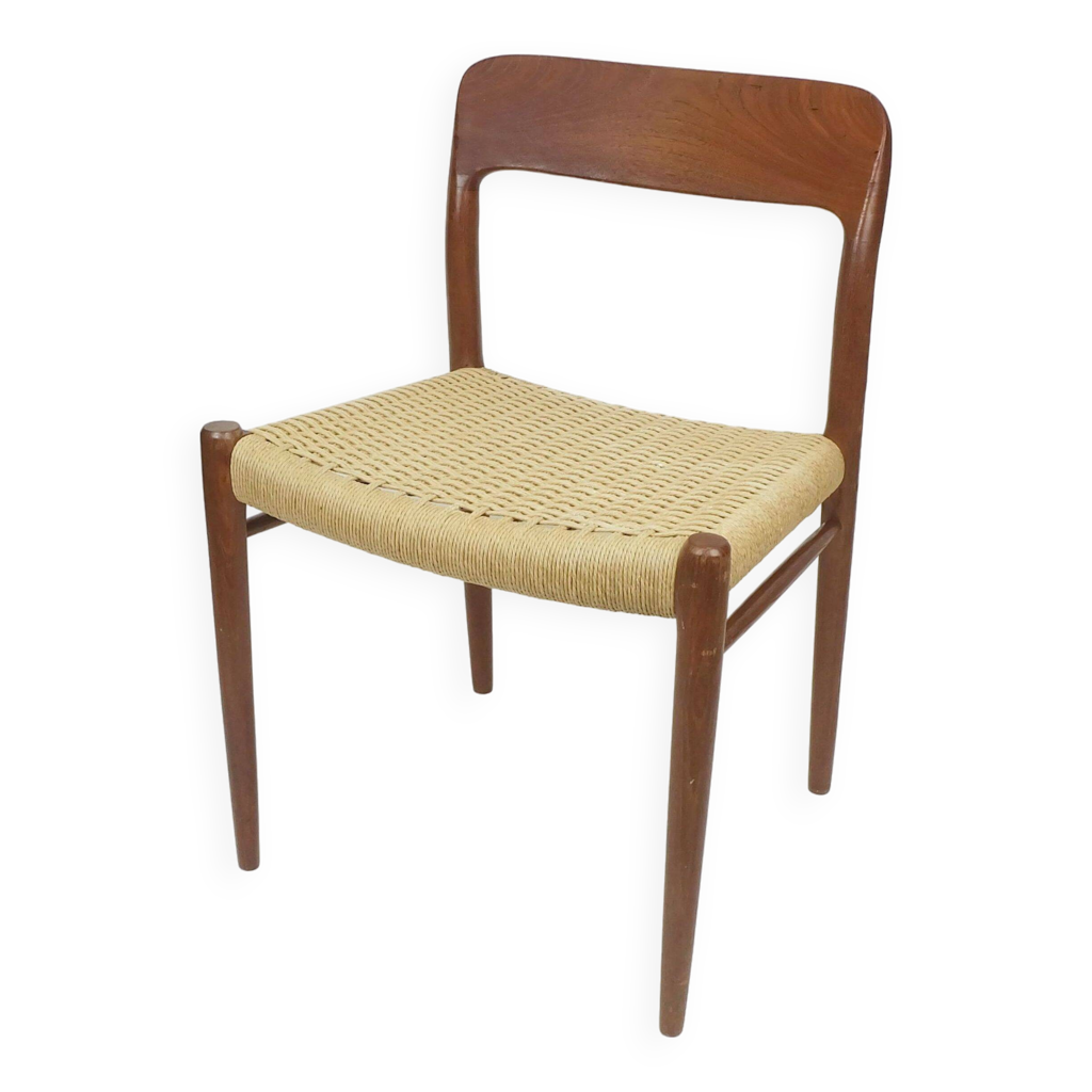 n° 2 sur 2 - Chaise danoise moderne modèle 75 Niels O. Moeller siège en ...