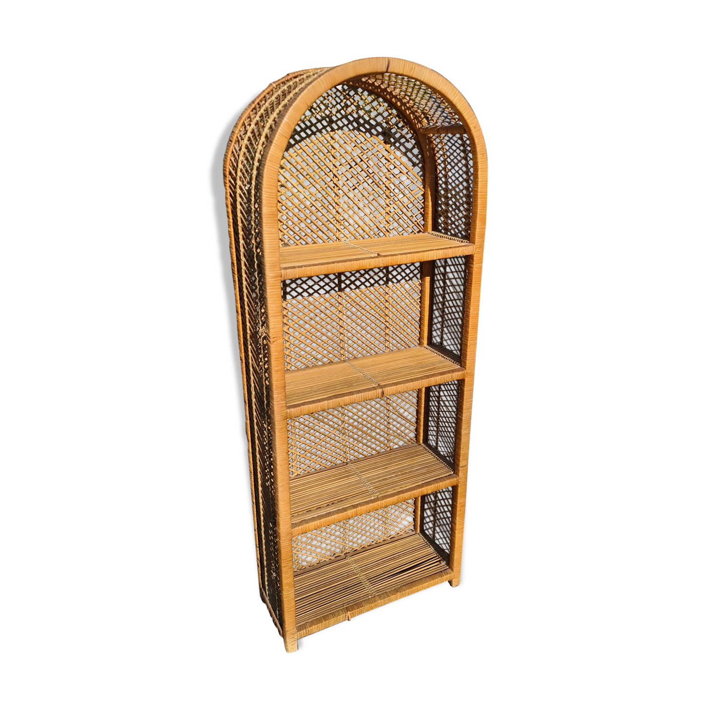 Bibliothèque rotin bambou vintage style emmanuelle | Selency