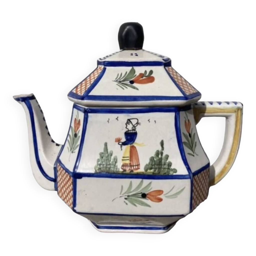 Old Breton teapot Henriot Quimper | Selency