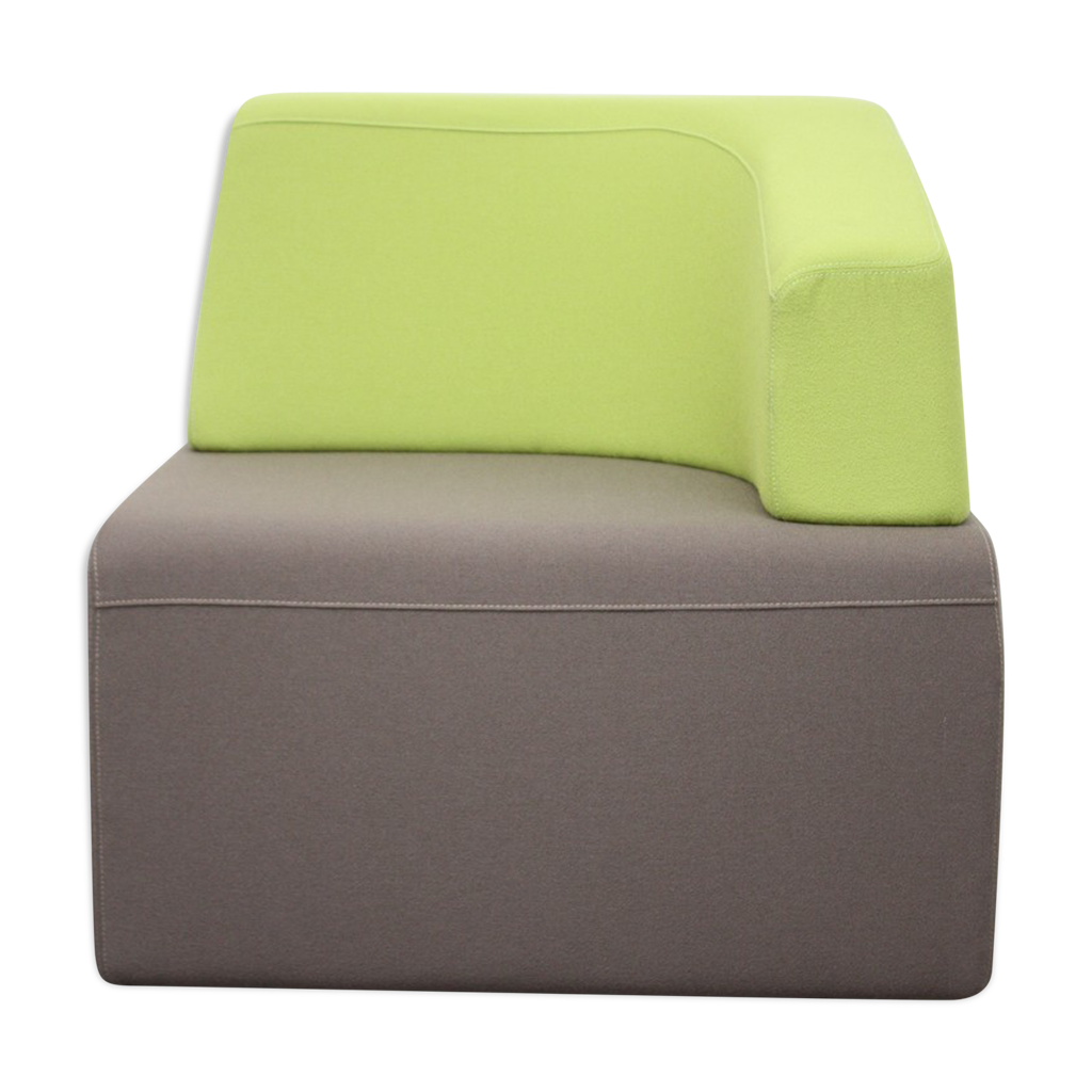 Cube Steelcase avec accoudoir gauche taupe vert | Selency
