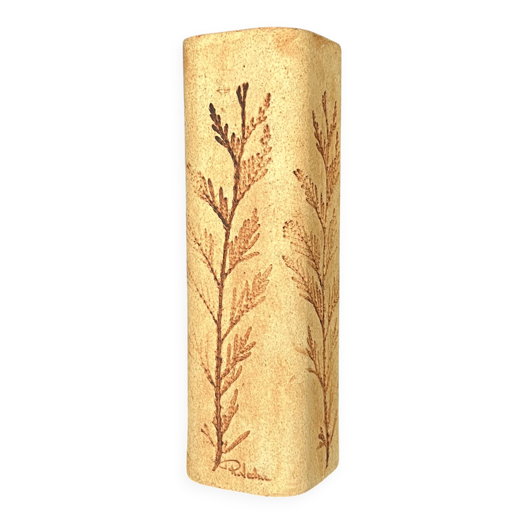Vase en grès à décor d'herbier par Raymonde Leduc, Vallauris années 60 ...