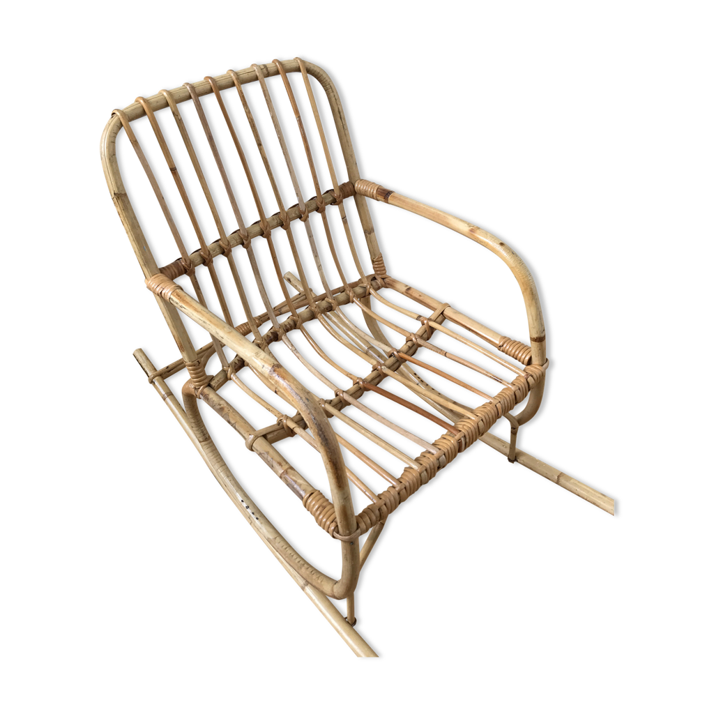 Rocking-chair enfant en rotin | Selency