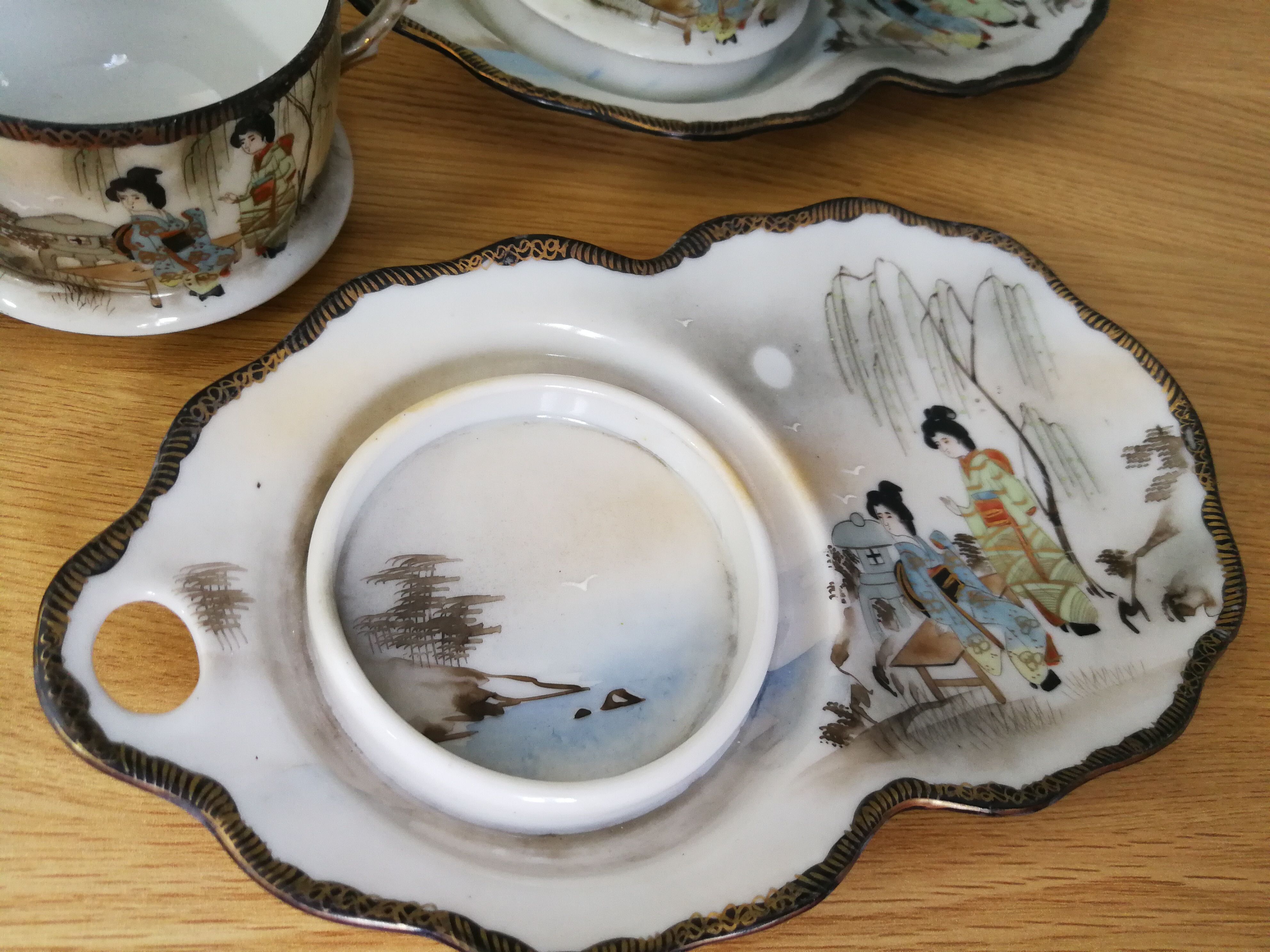 Japanese kutani tashiro eggshell porcelain tea set | Selency