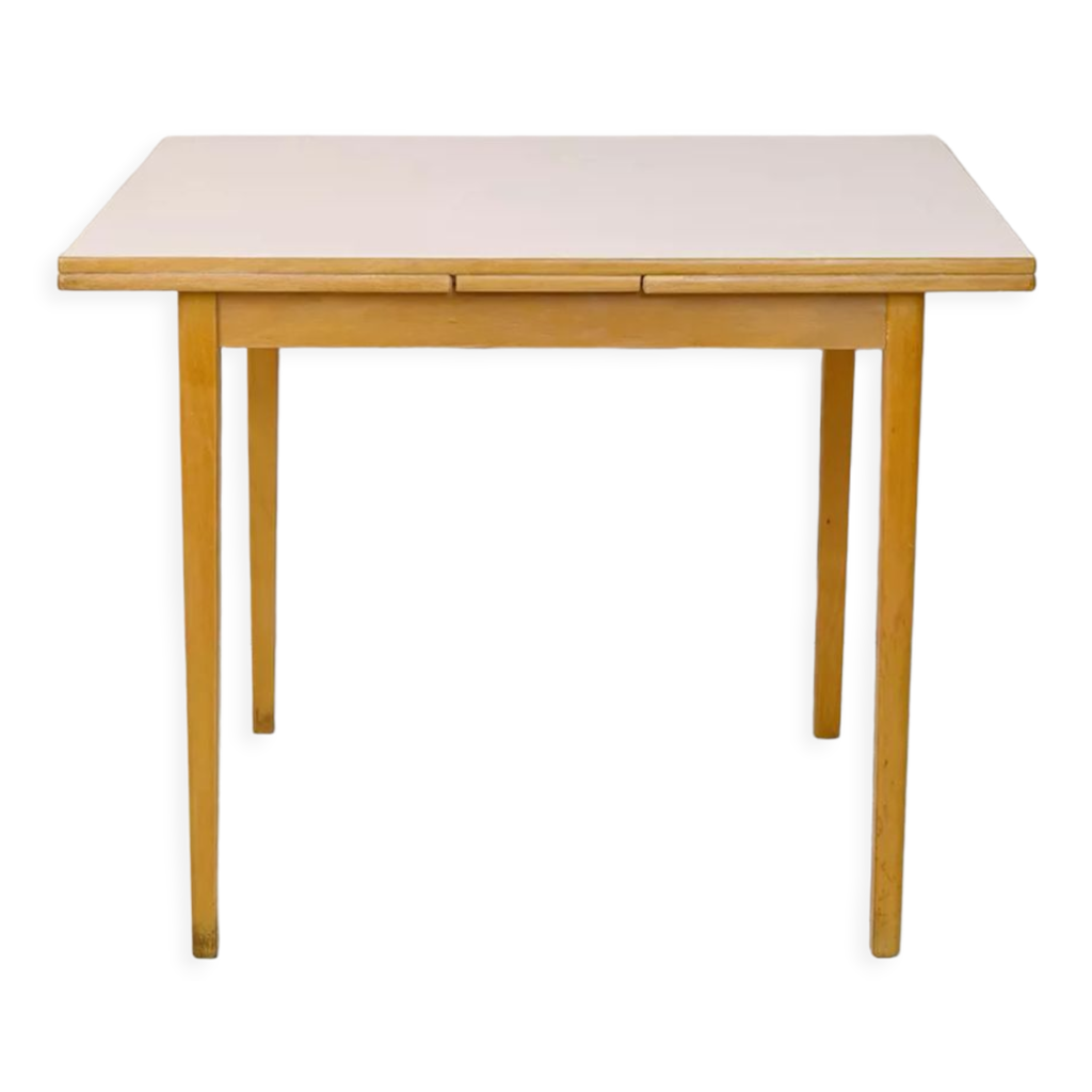 Table vintage extensible en bois et formica | Selency