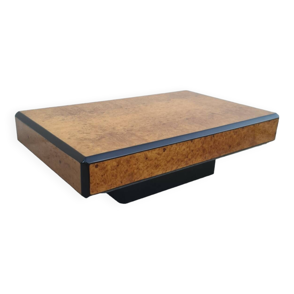 Table basse Roche Bobois 1970 en Loupe d'orme | Selency