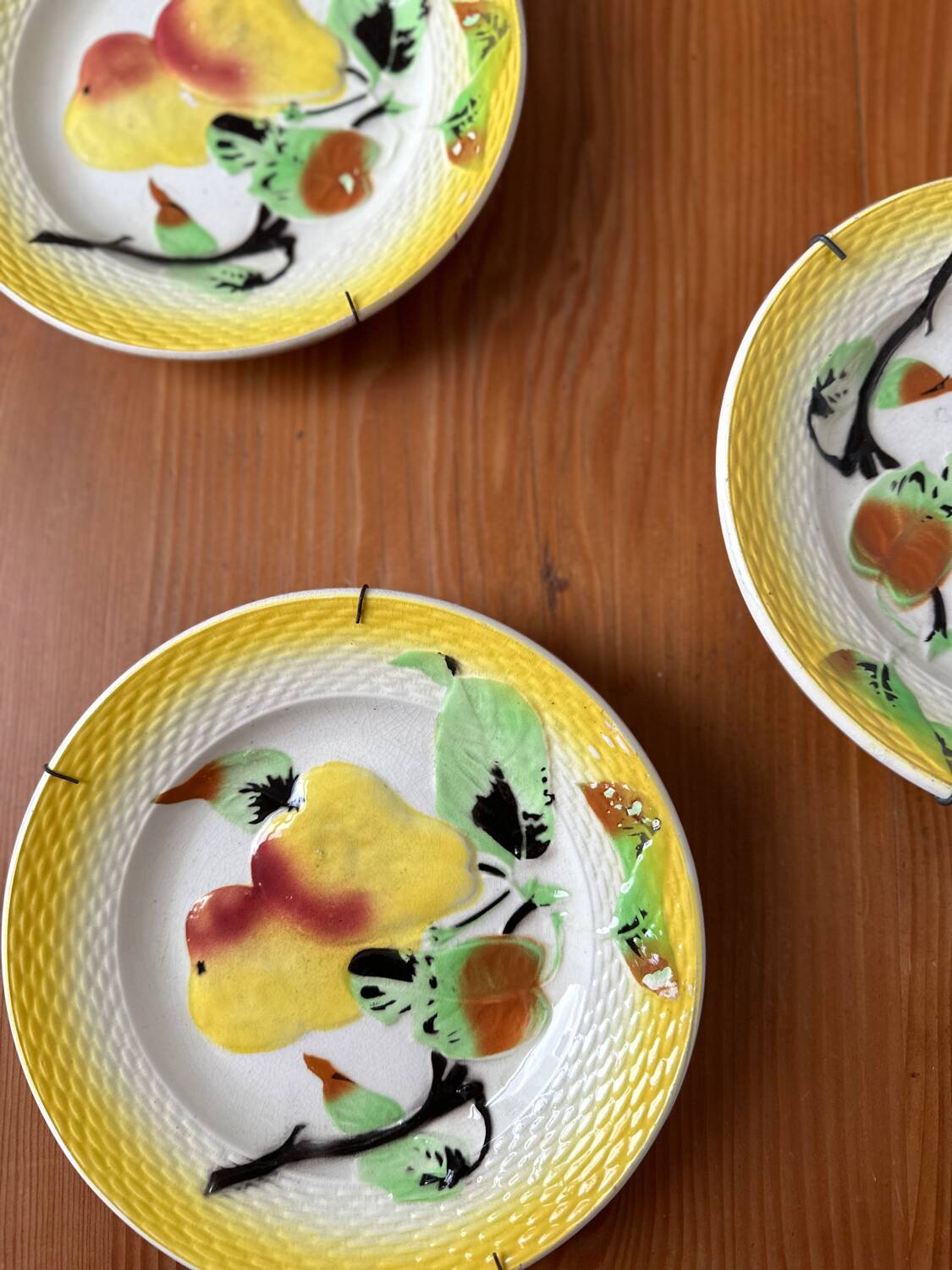 Trio assiettes barbotines poire | Selency