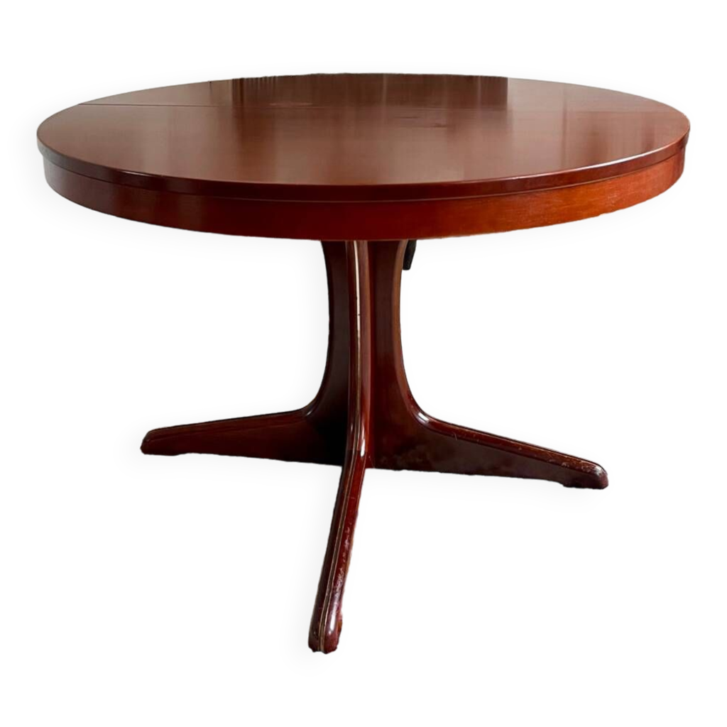 Table ronde extensible en acajou Baumann | Selency