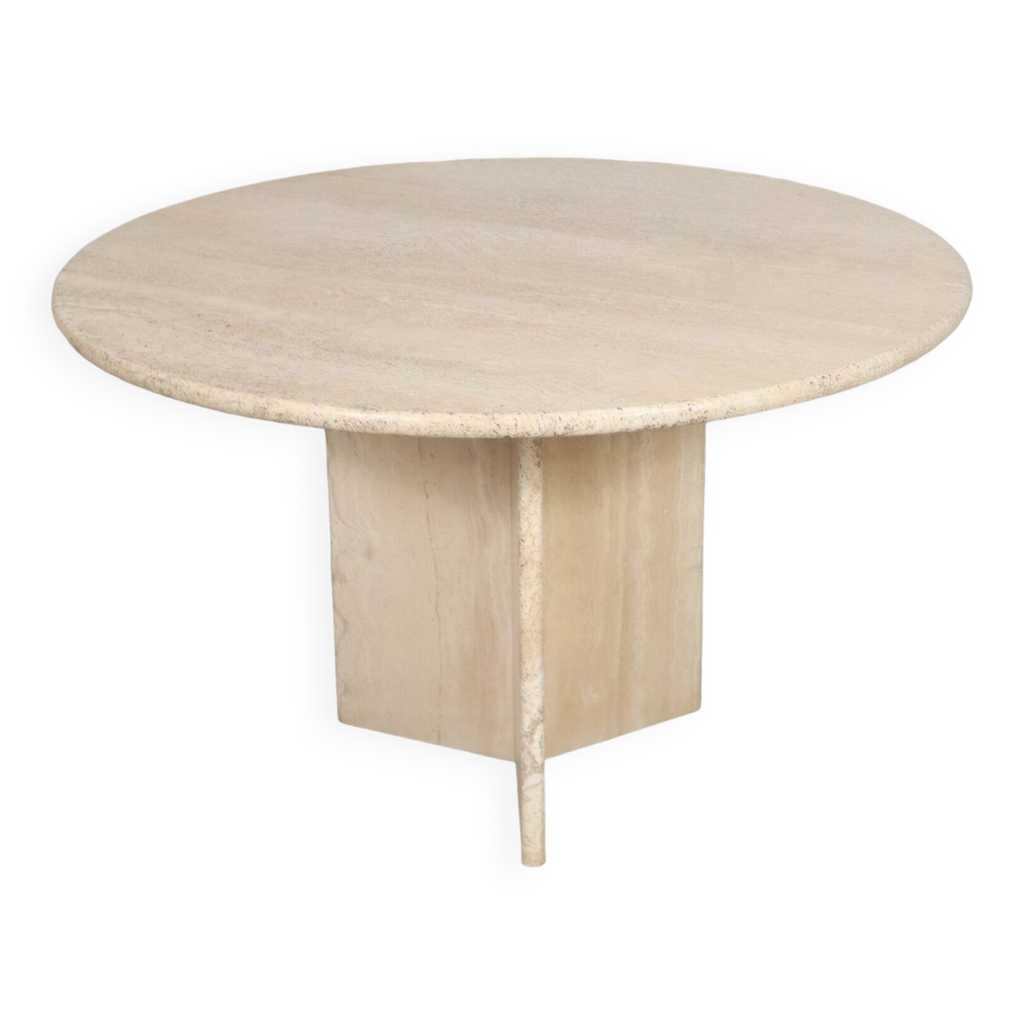 Table à manger italienne en travertin, années 1970 | Selency