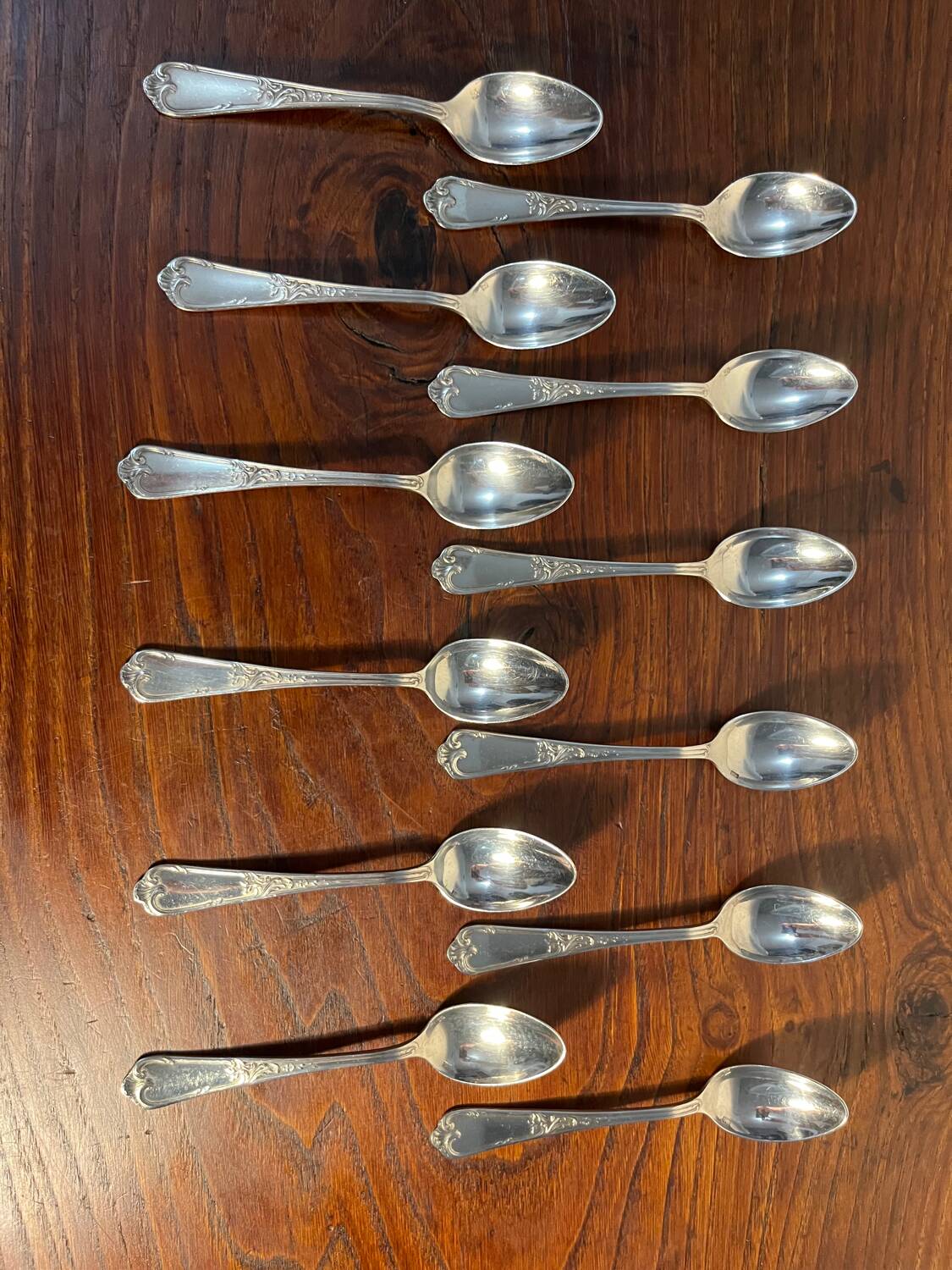 Coffret début XX siècle 12 cuillères à café métal argenté maison Ercuis | Selency