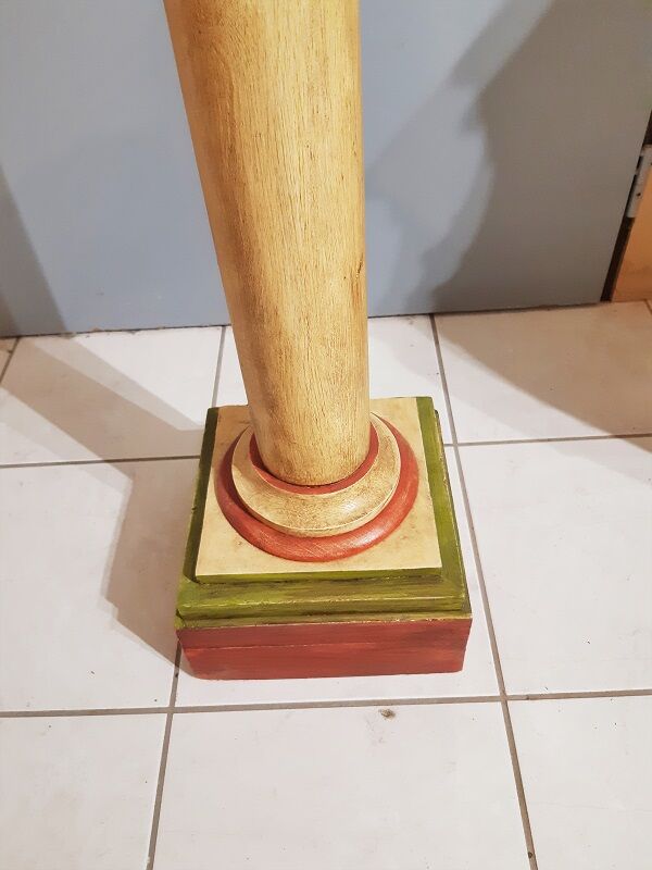 Colonne décorative en bois tourné peint | Selency