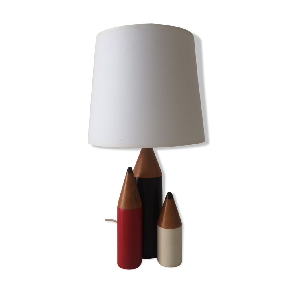 Lampe crayons chevet enfant années 70 / 80 vintage en bois | Selency