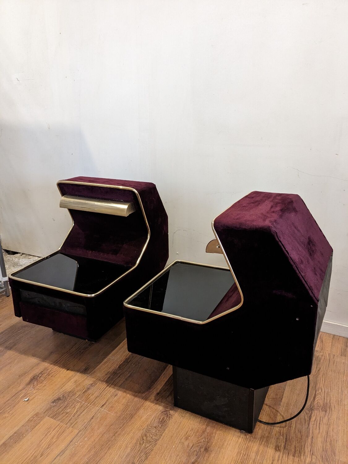 Duo tables chevets design vintage années 70 | Selency