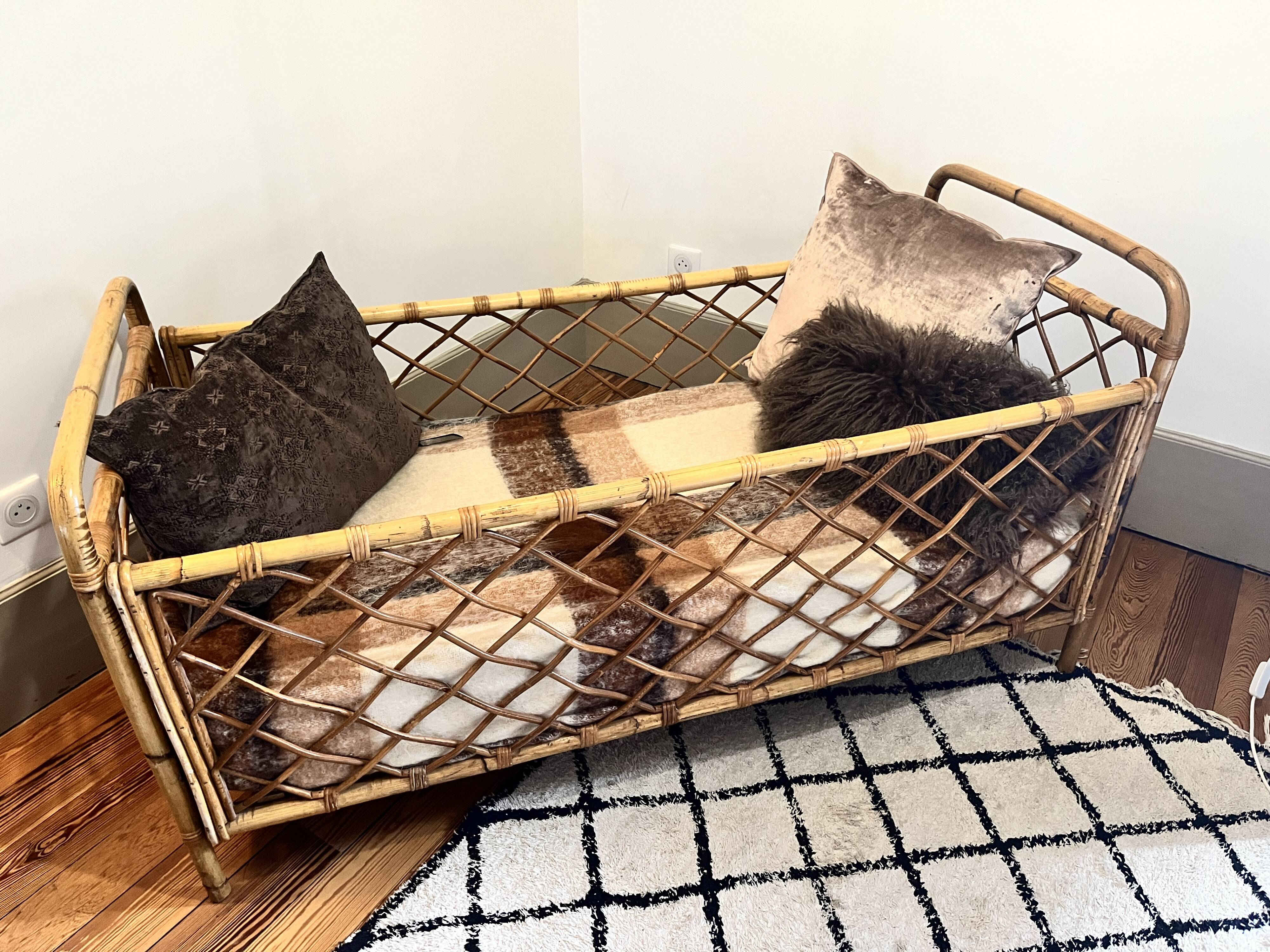 Lit enfant rotin | Selency