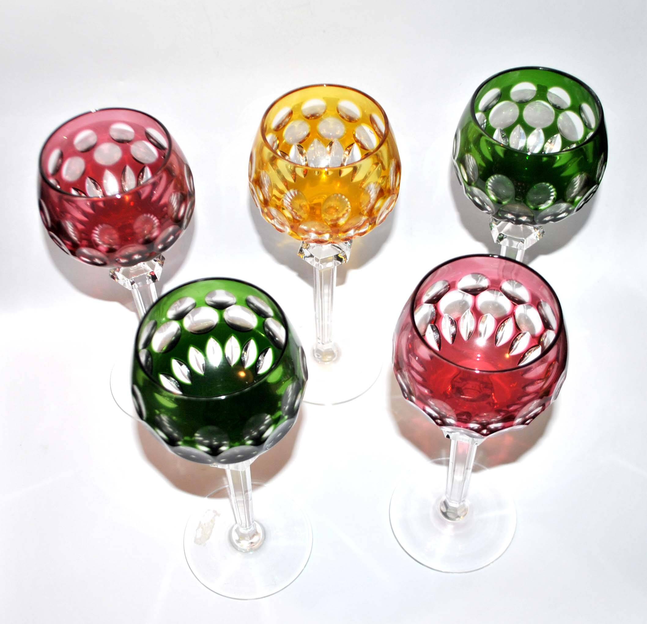 5 verres à vin Roemer en cristal taillé Lemberg | Selency