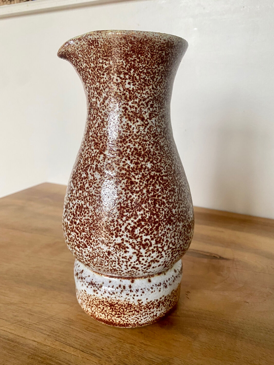 Pichet vase en céramique Accolay bordeaux et blanc | Selency