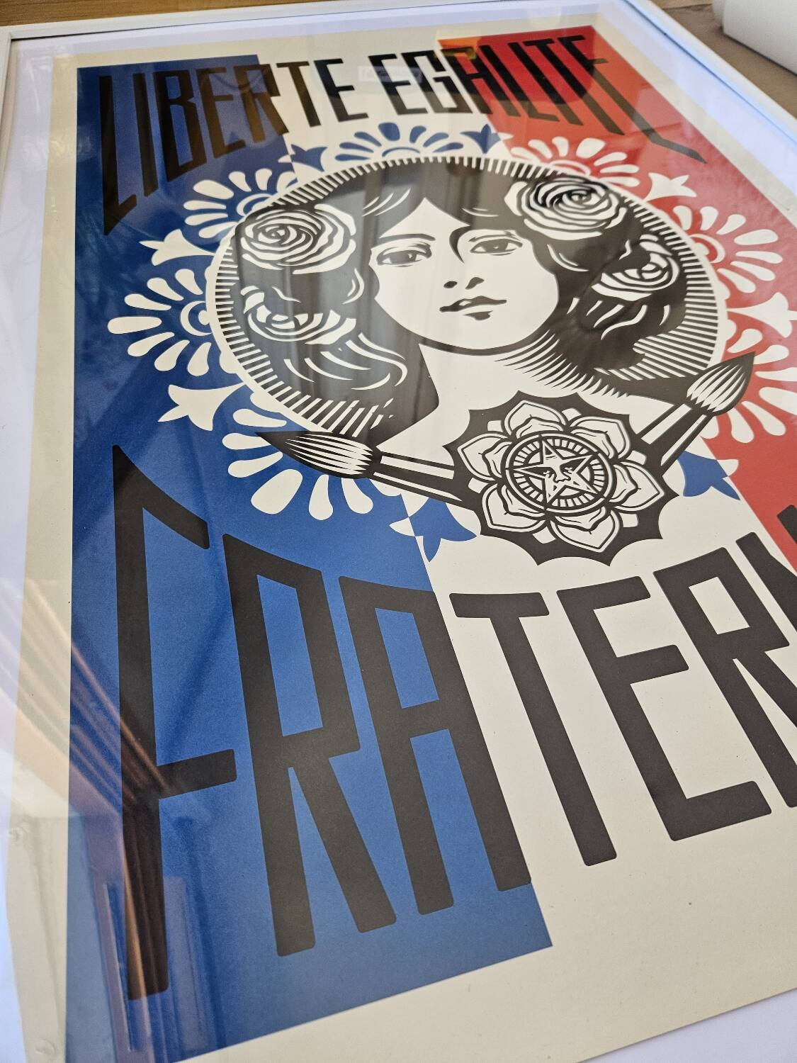 Shepard Fairey (Obey), LIBERTÉ EGALITÉ FRATERNITÉ, daté et signé par l ...
