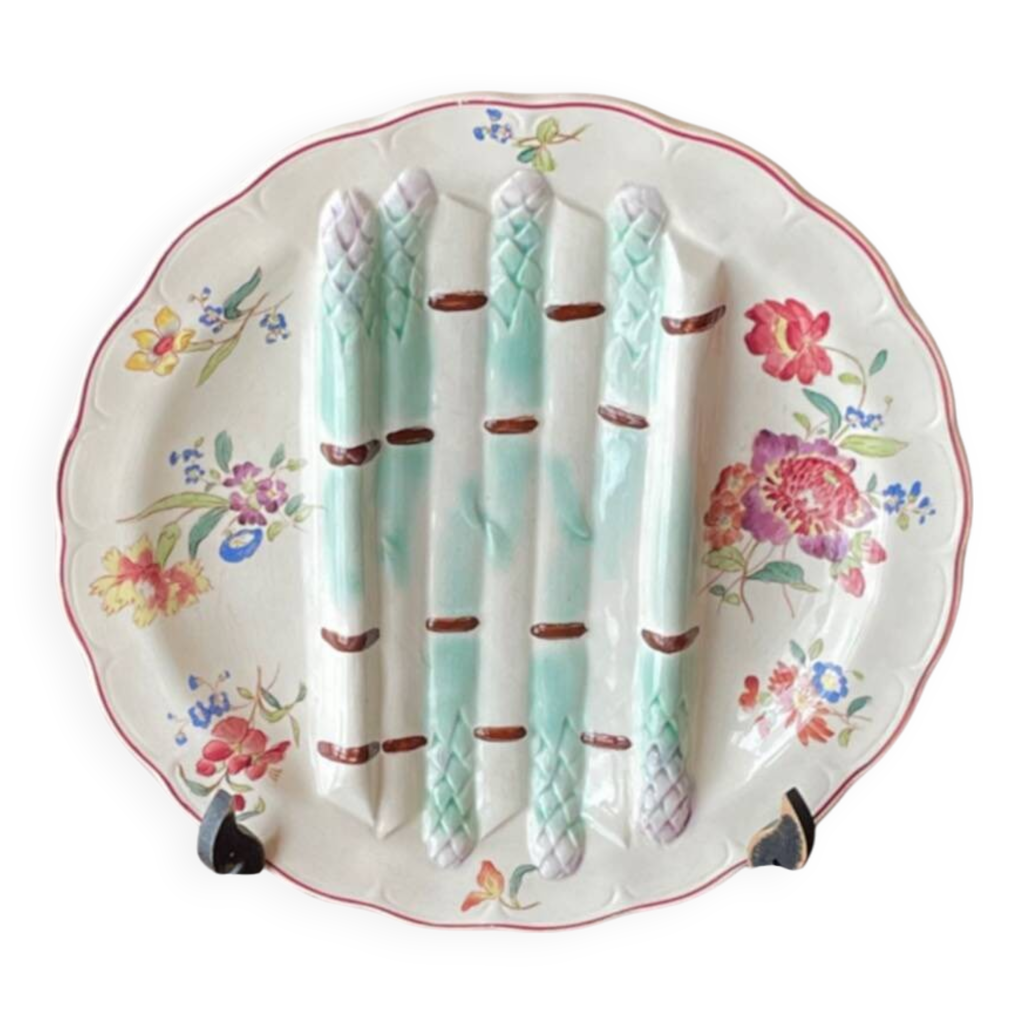 Assiette(s) à asperges en barbotine et terre de fer, Longchamp modèle ...