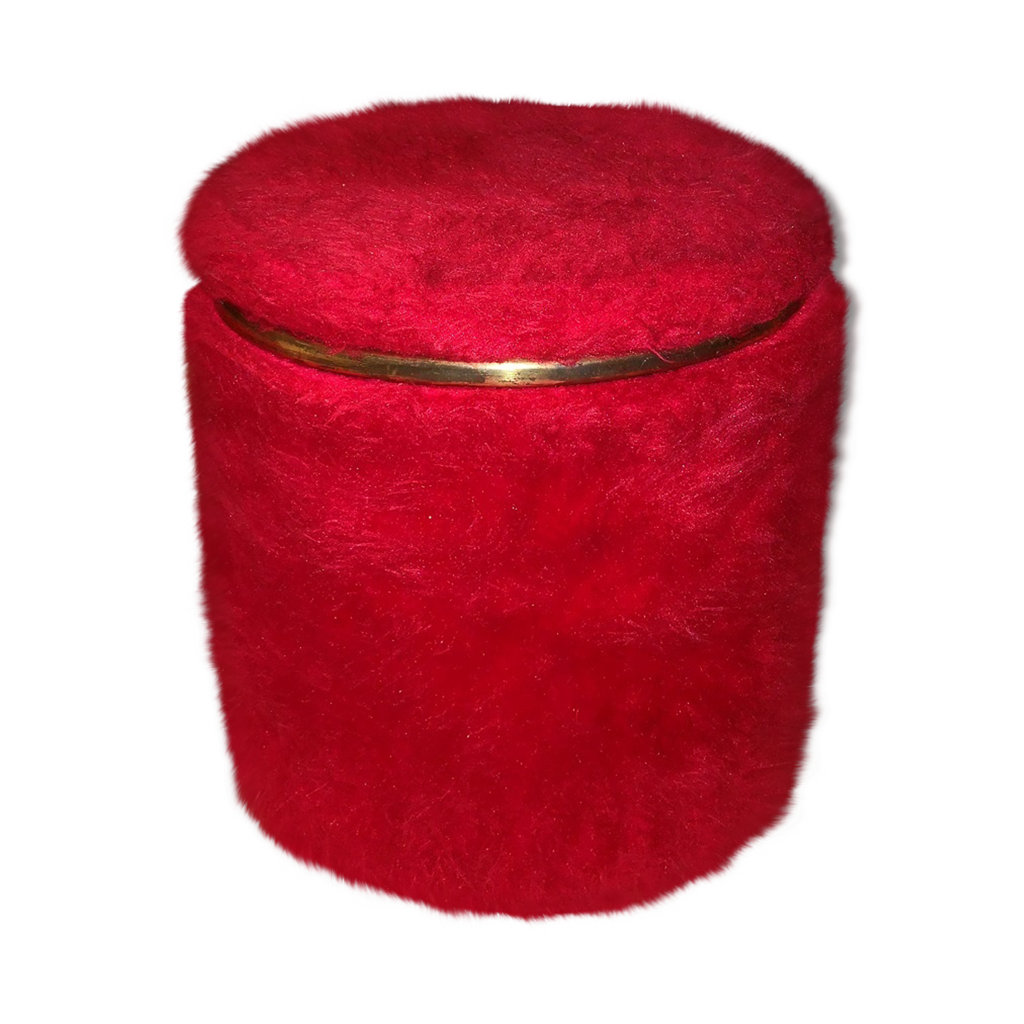 Pouf rouge vintage années 70 | Selency