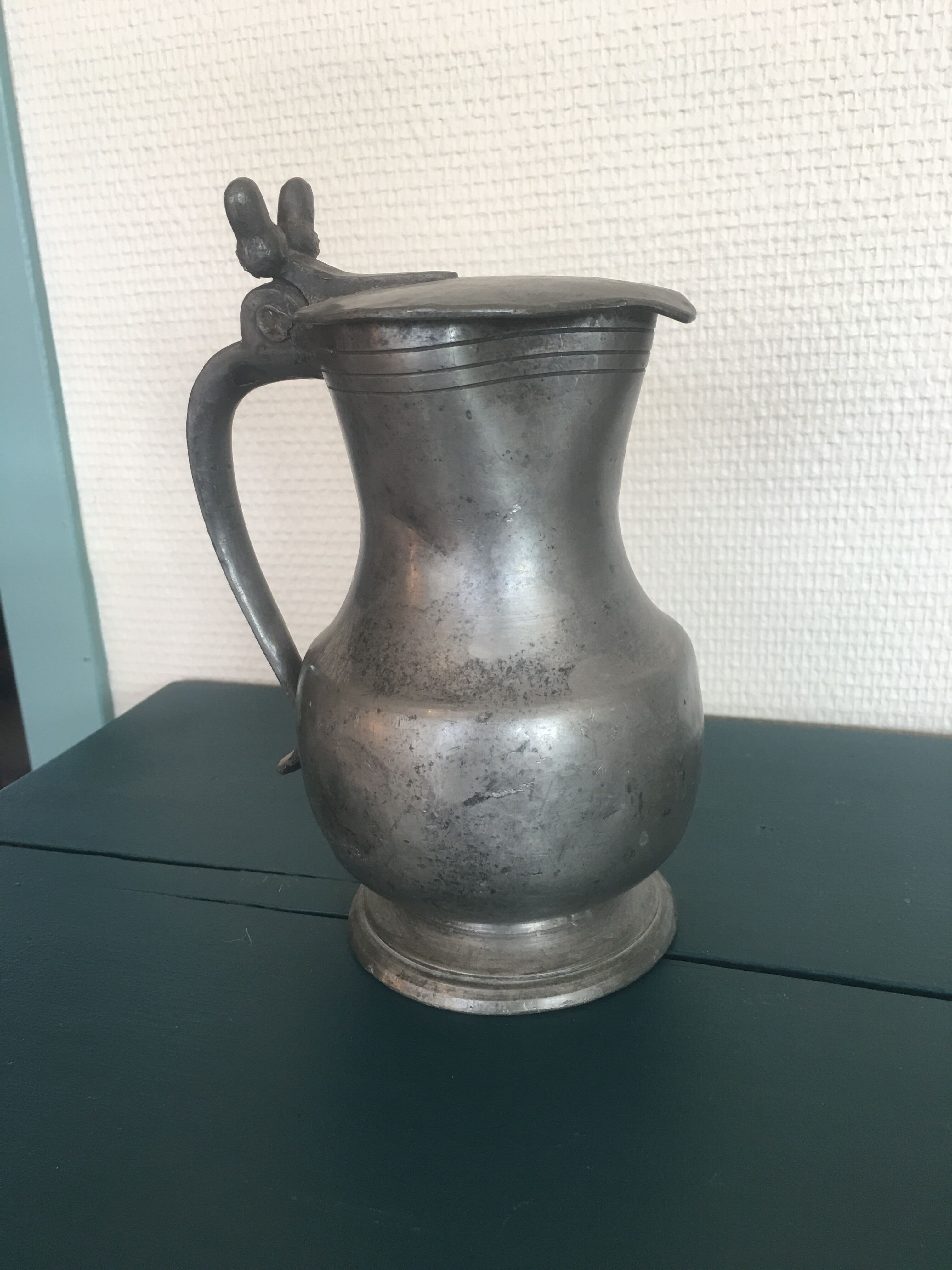 Pichet avec couvercle en étain | Selency