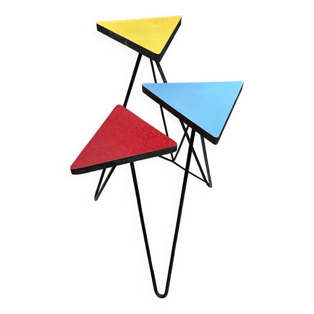Table, Etagere Triangle 1958 République Tchèque MCM | Selency