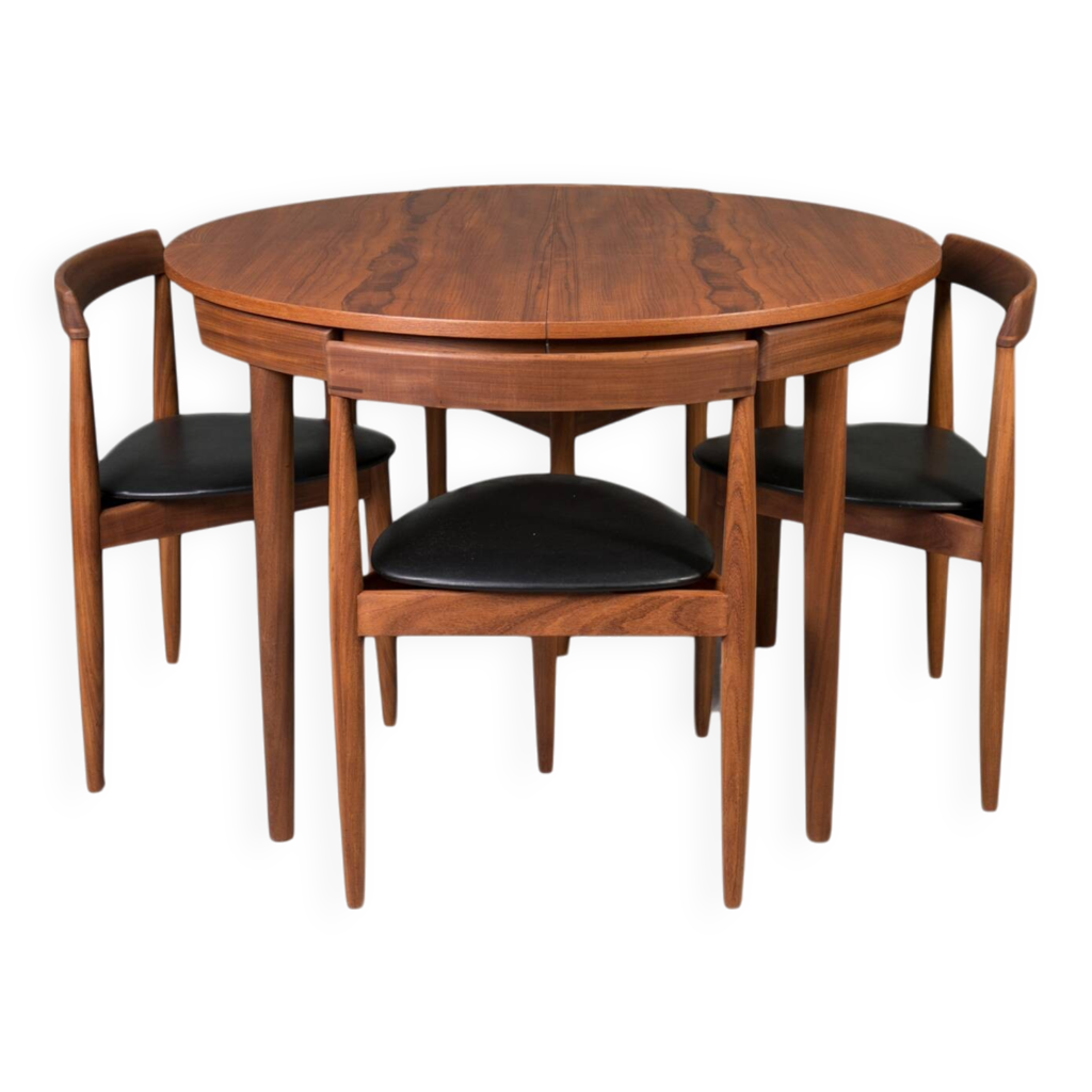 Ensemble de salle à manger iconique de Hans Olsen - Table ronde et 4 ...