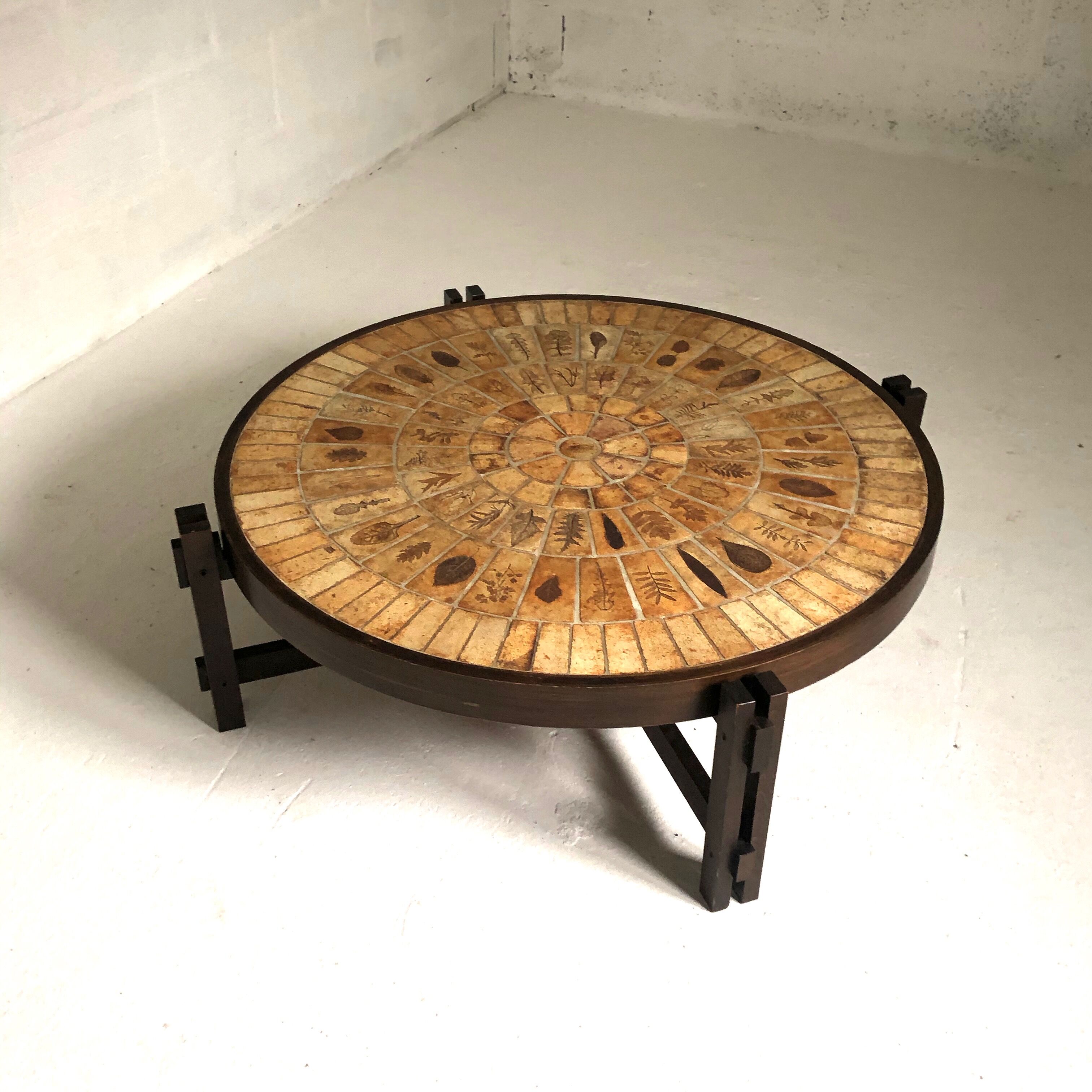 Table basse en ceramique de Roger Capron modèle « herbier » Vallauris | Selency