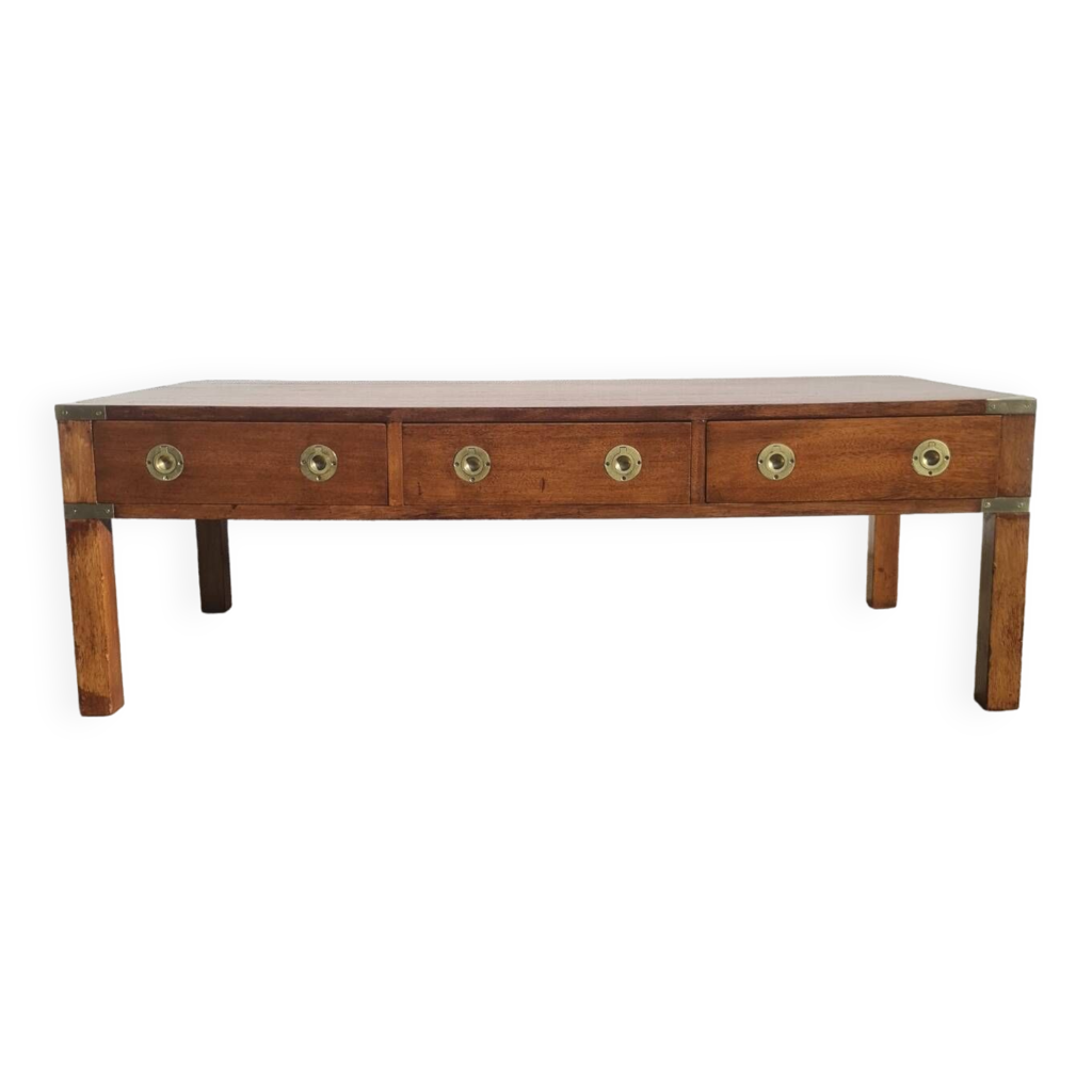 Table basse campagne militaire, marine, vintage | Selency