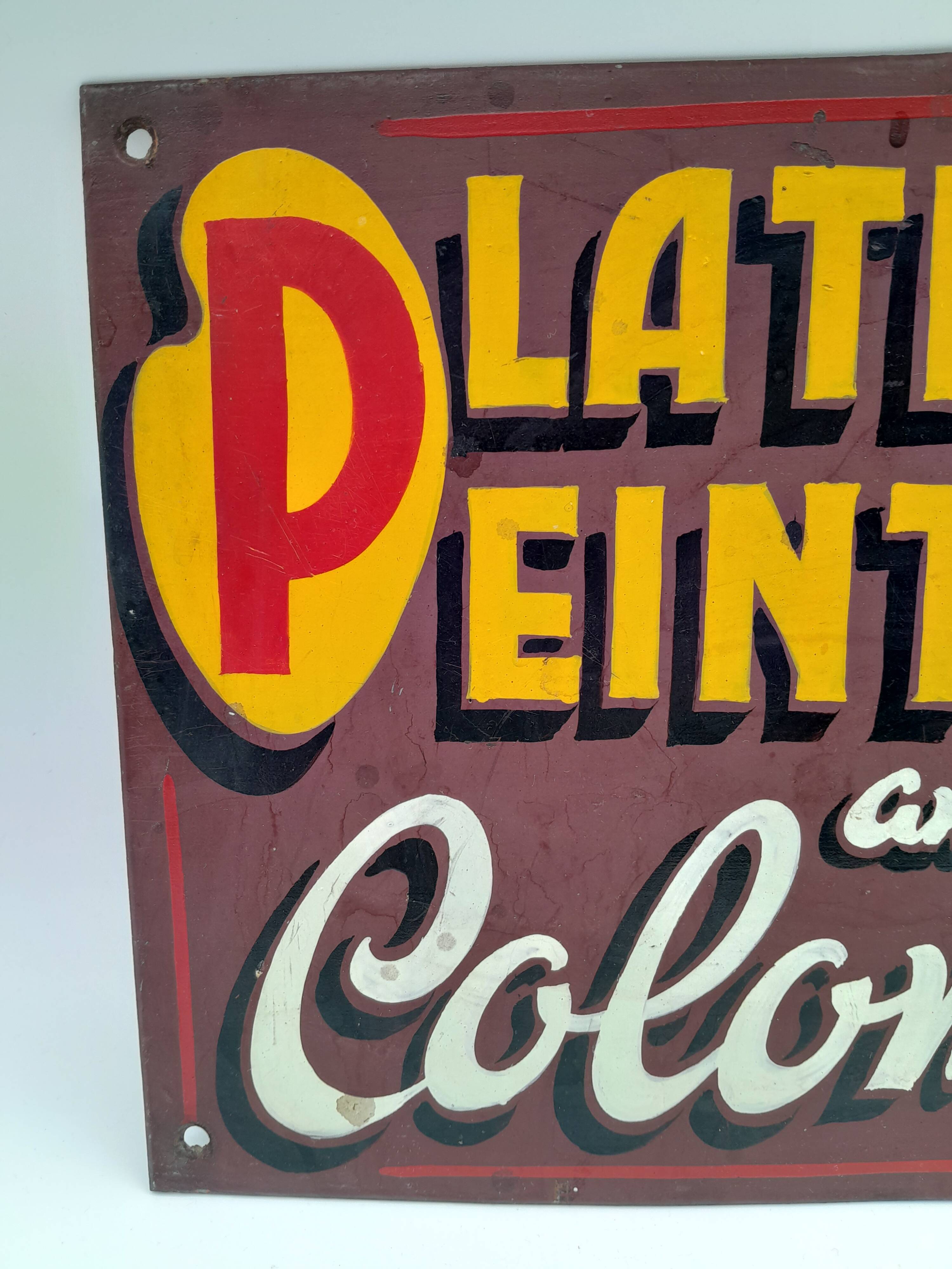 Plaque publicitaire en tôle peinte | Selency