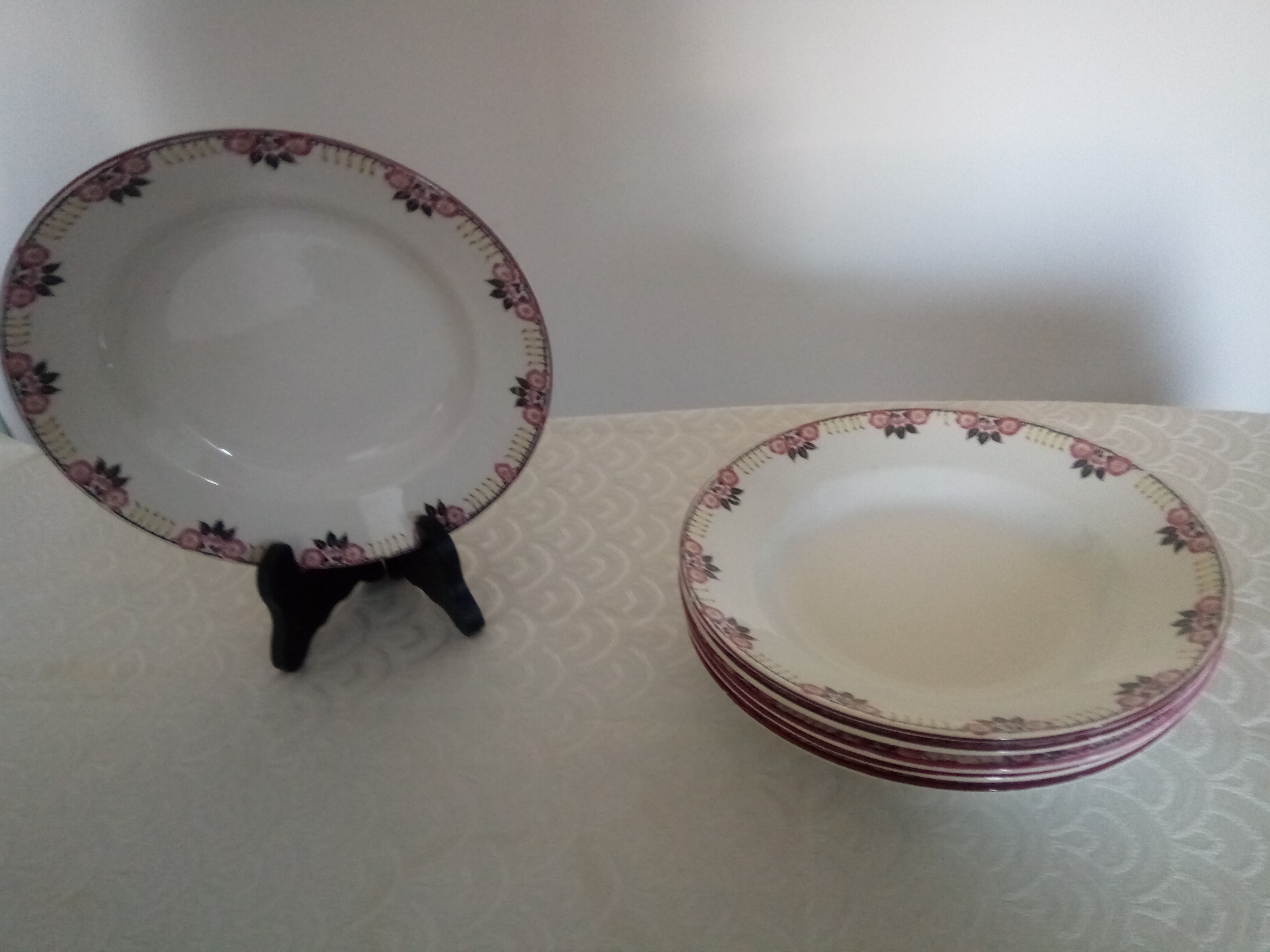 6 assiettes creuses Faïence Orchie Moulin des loups | Selency