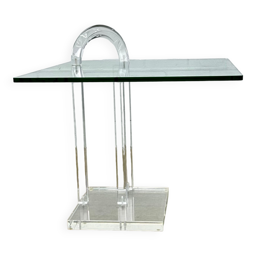Table d’appoint vintage en plexiglas / verre | Selency