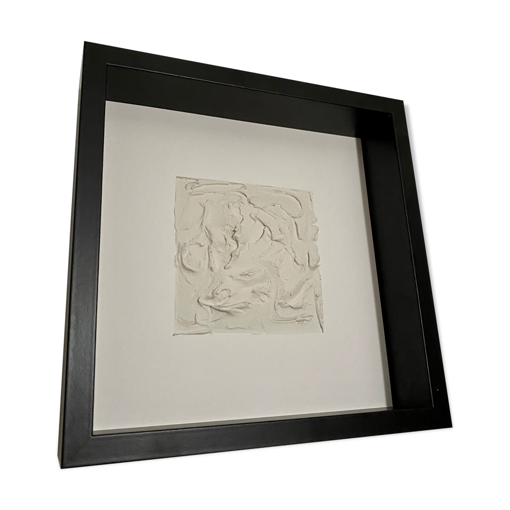 Tableau peinture & texture abstraite monochrome minimaliste blanc | Selency