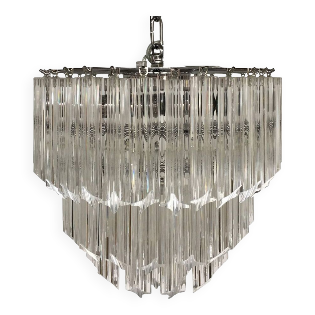 Lustre en verre de murano quadriedro transparent | Selency