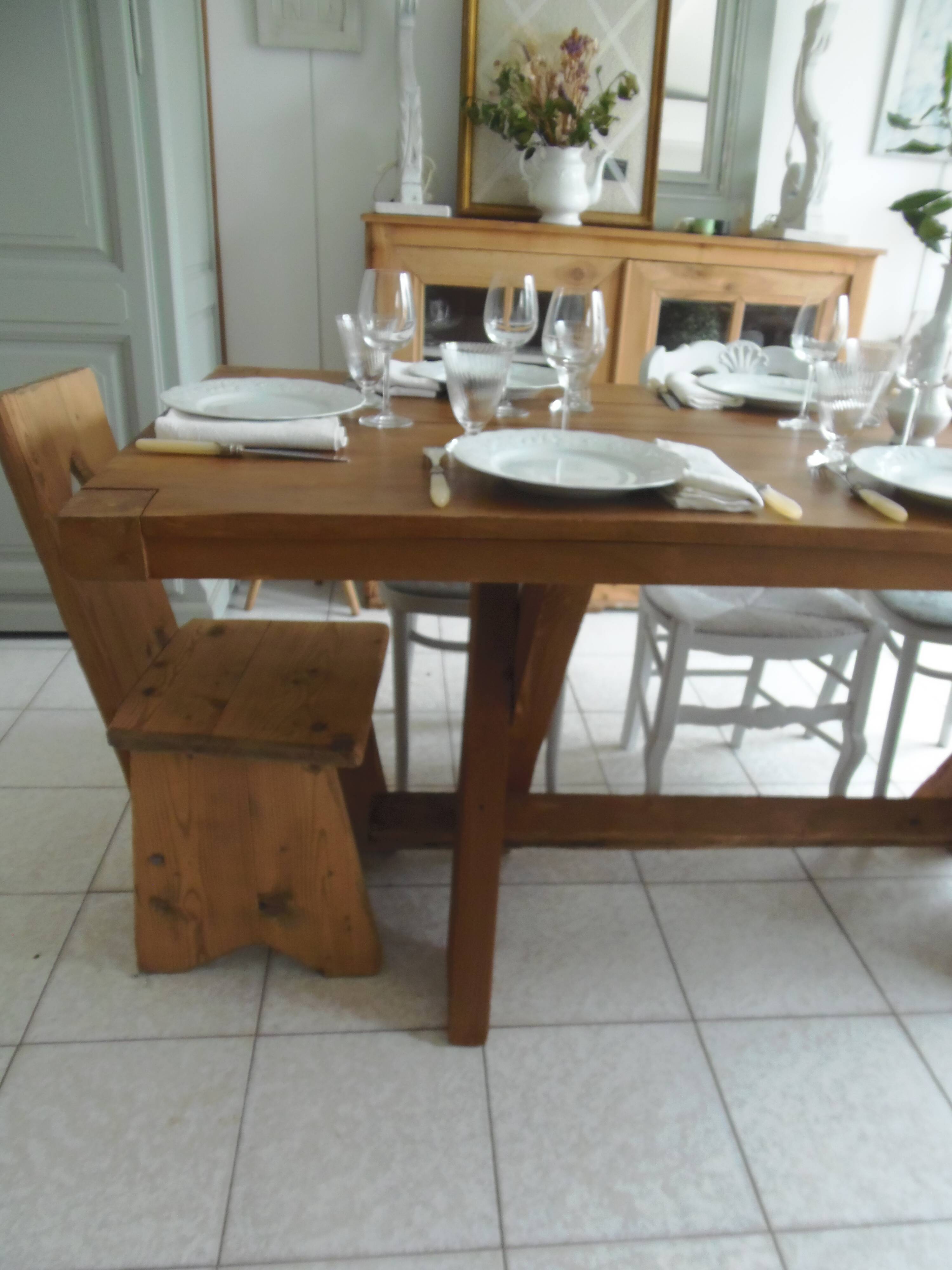 Table de métier en bois brut. | Selency