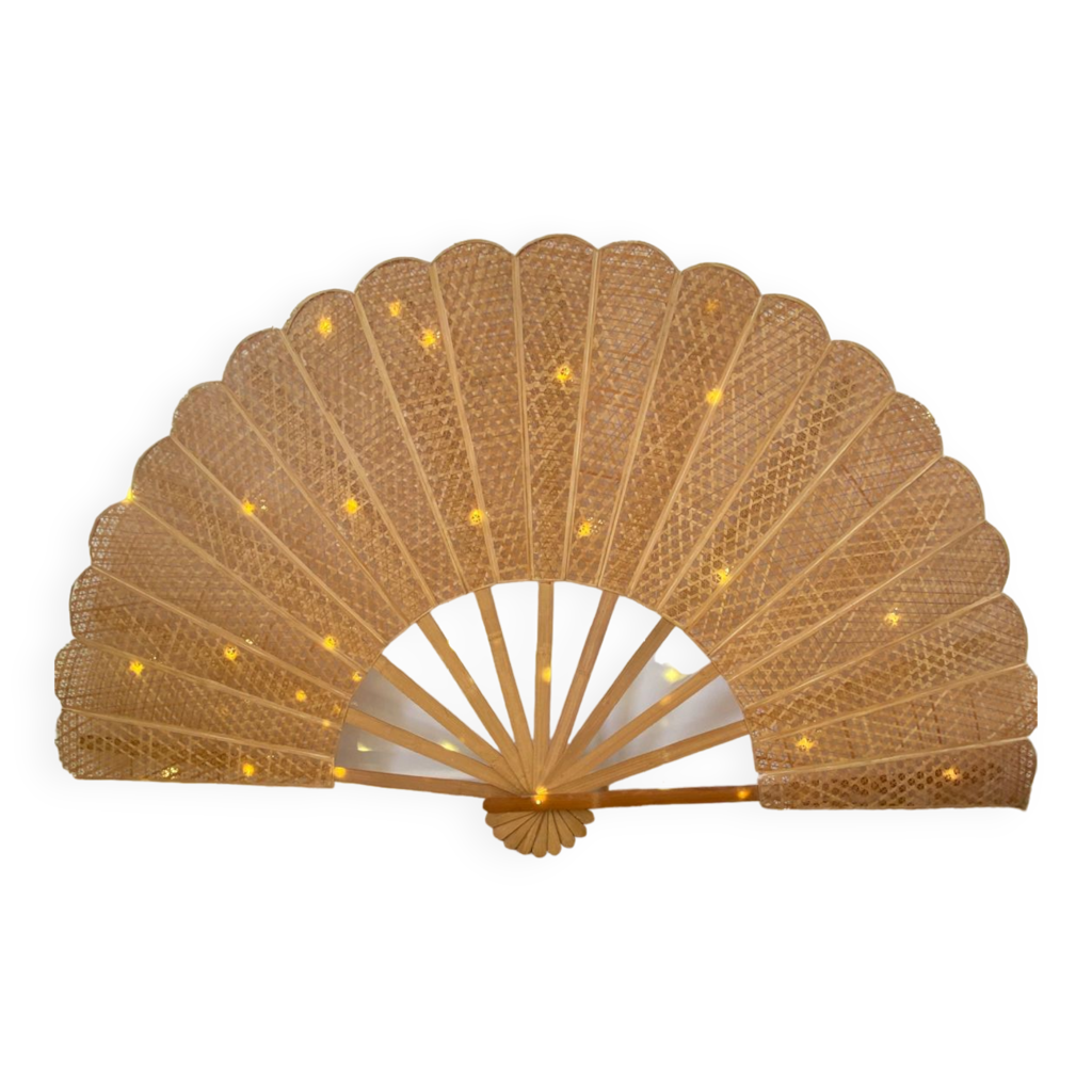 Éventail géant en rotin vintage | Selency