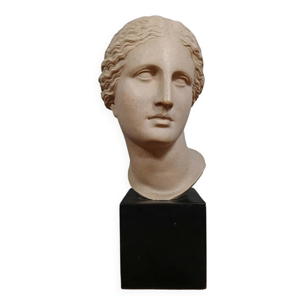 Rare sculpture en terre cuite figurant la Tête de l'Aphrodite de Cnide ...