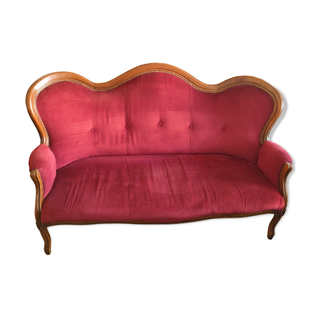 Canapé style Louis Philippe rouge | Selency